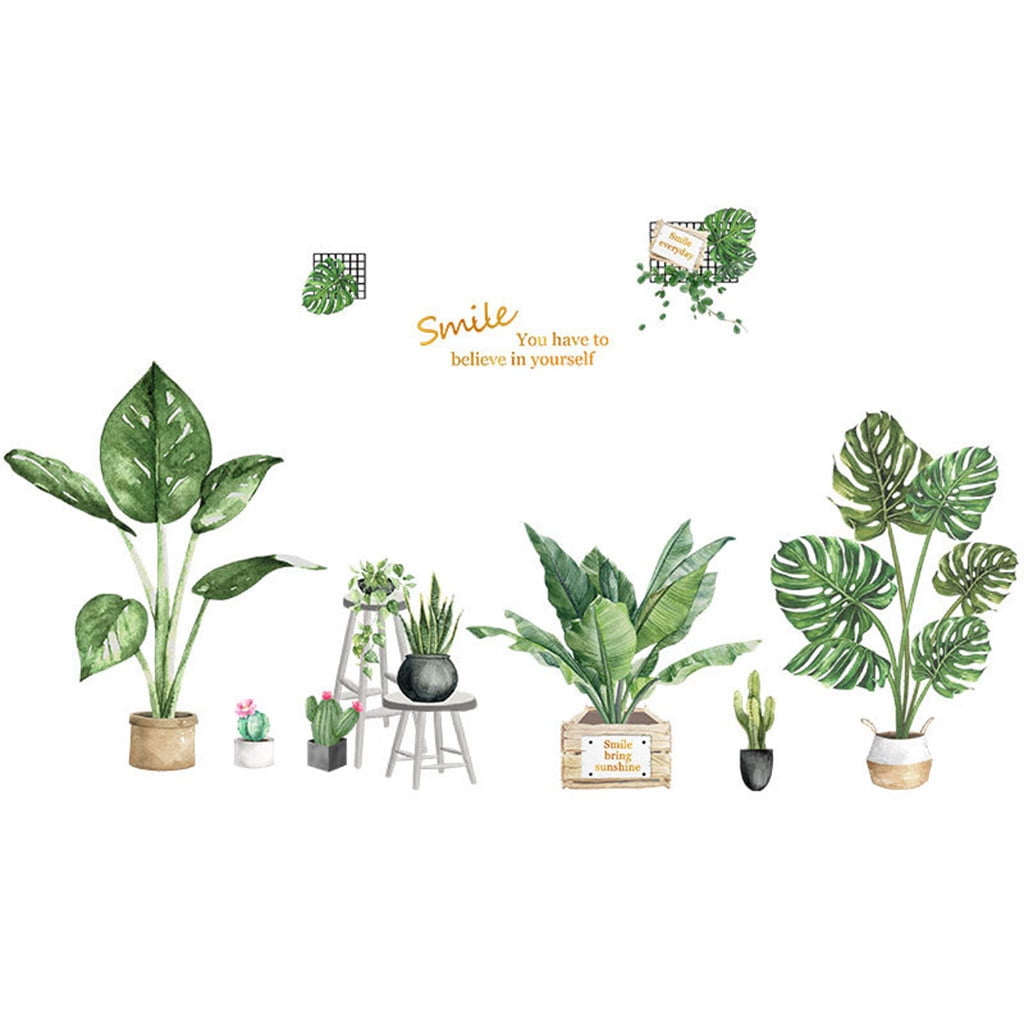 Uanit Creative Plant Wall Decoration Stickers Room Layout Art Modern ...