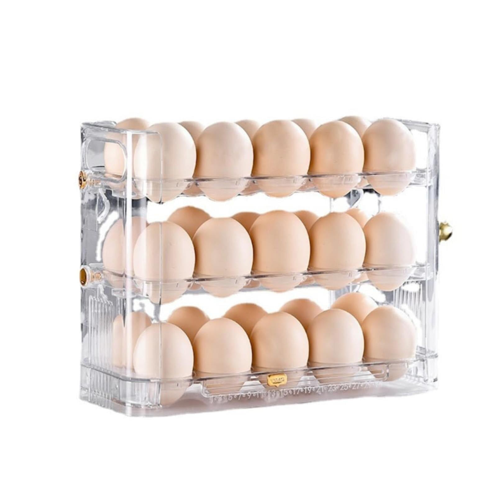 Uanit Egg Holder for Fridge, Automatic Rolling Egg Organizer for ...