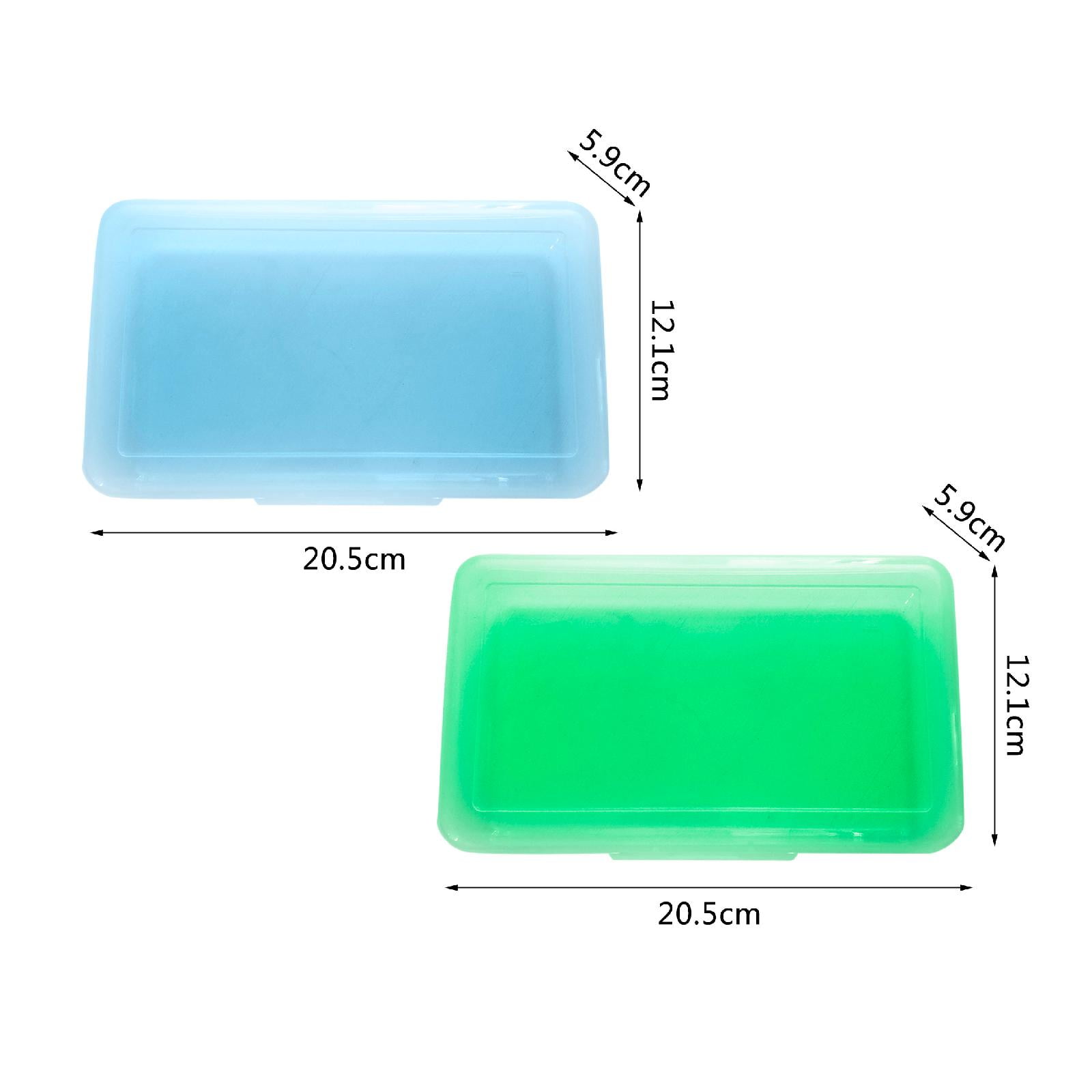 Uanit Extra Large Capacity Plastic Pencil Box Stackable Clear Office ...