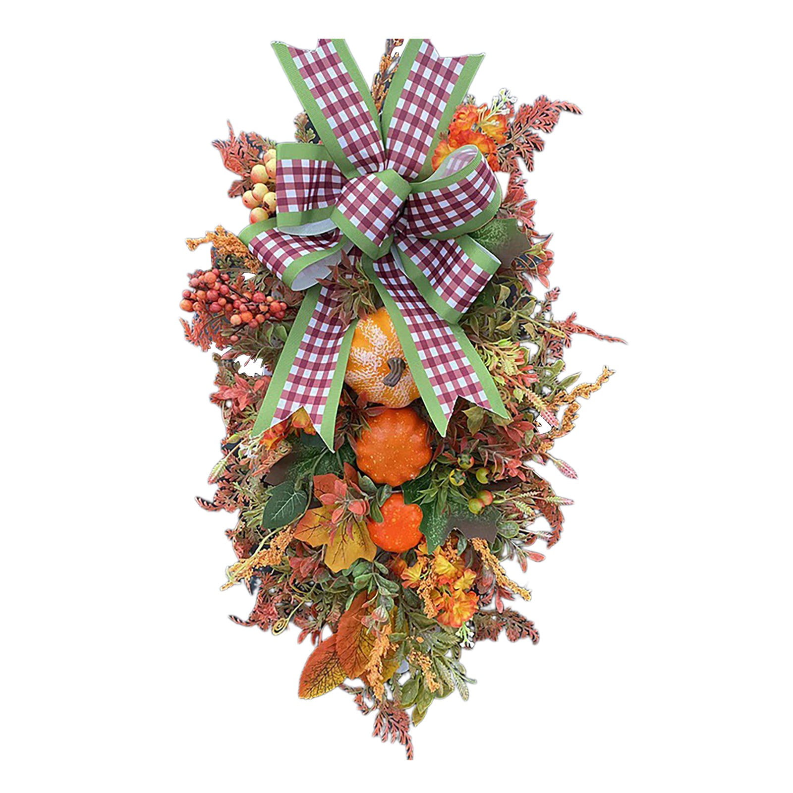 Uanit Fall Halloween Teardrop Swag Artificial Fall Autumn Wreaths for ...