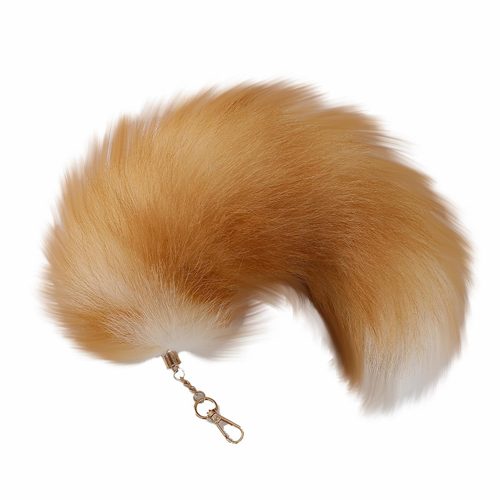 Uanit Fluffy Real Fox Furry Tail Keychain Tassel Bag Cosplay Toy Handbag Accessory Hook Pendant