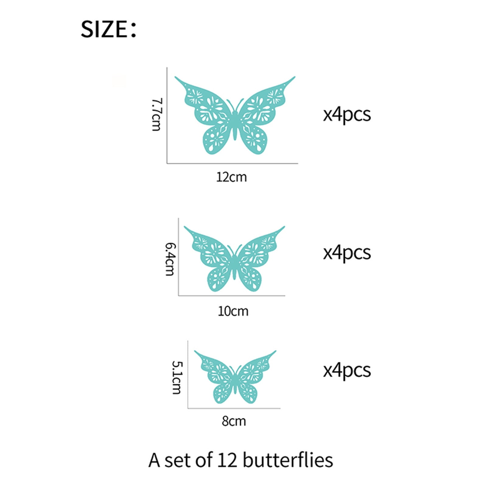 Uanit Flying Hollow Butterfly Home Decoration Decor Design 12 Pc ...