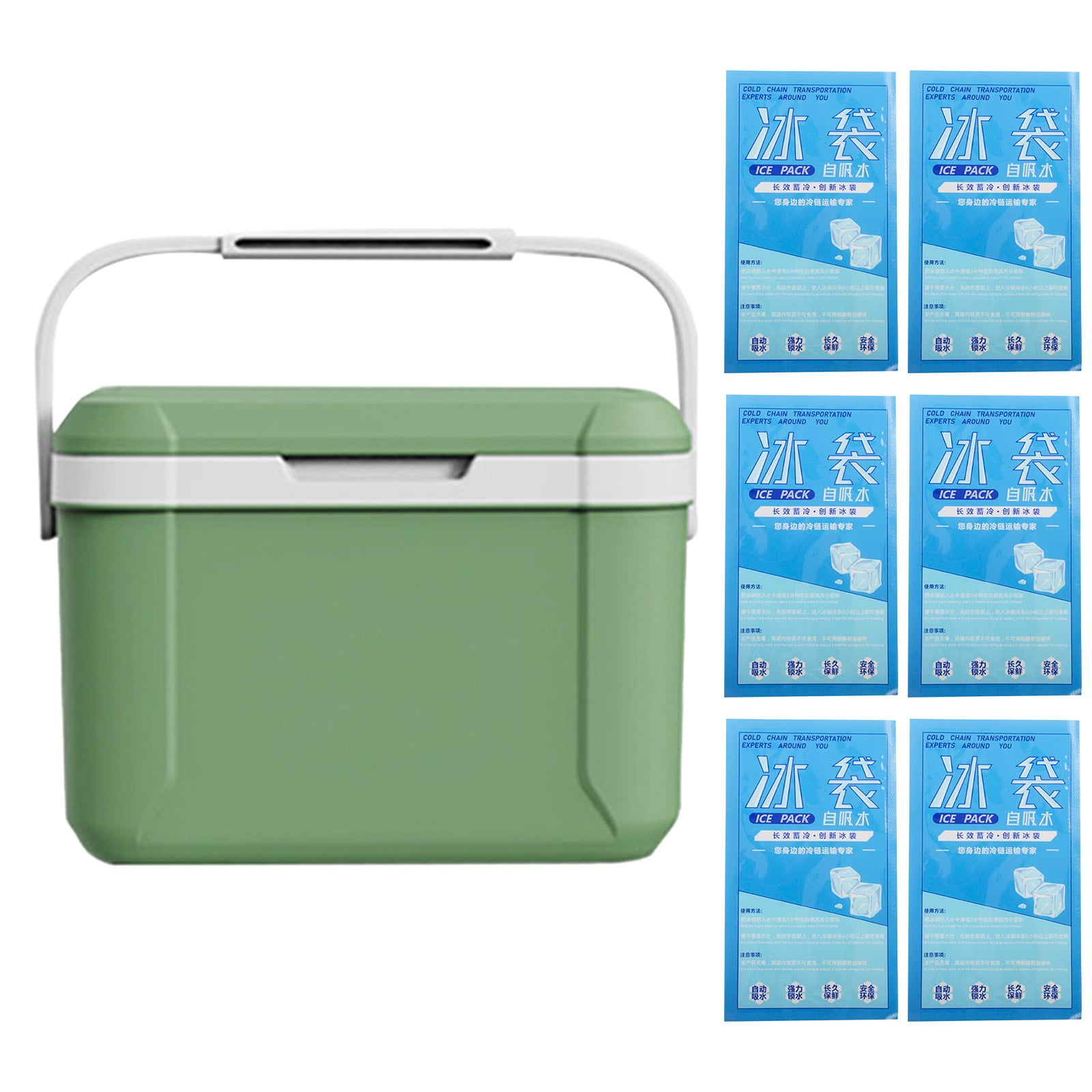 Uanit Freezer Packaging Box And 6 Ice Bags 5L Camping Cooler Handle ...