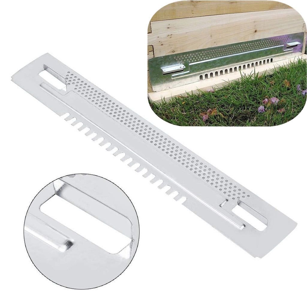 Uanit Galvanized Sliding Bee Hive Entrance Protector Clearance Adjustable Rodent Barrier Gate ...