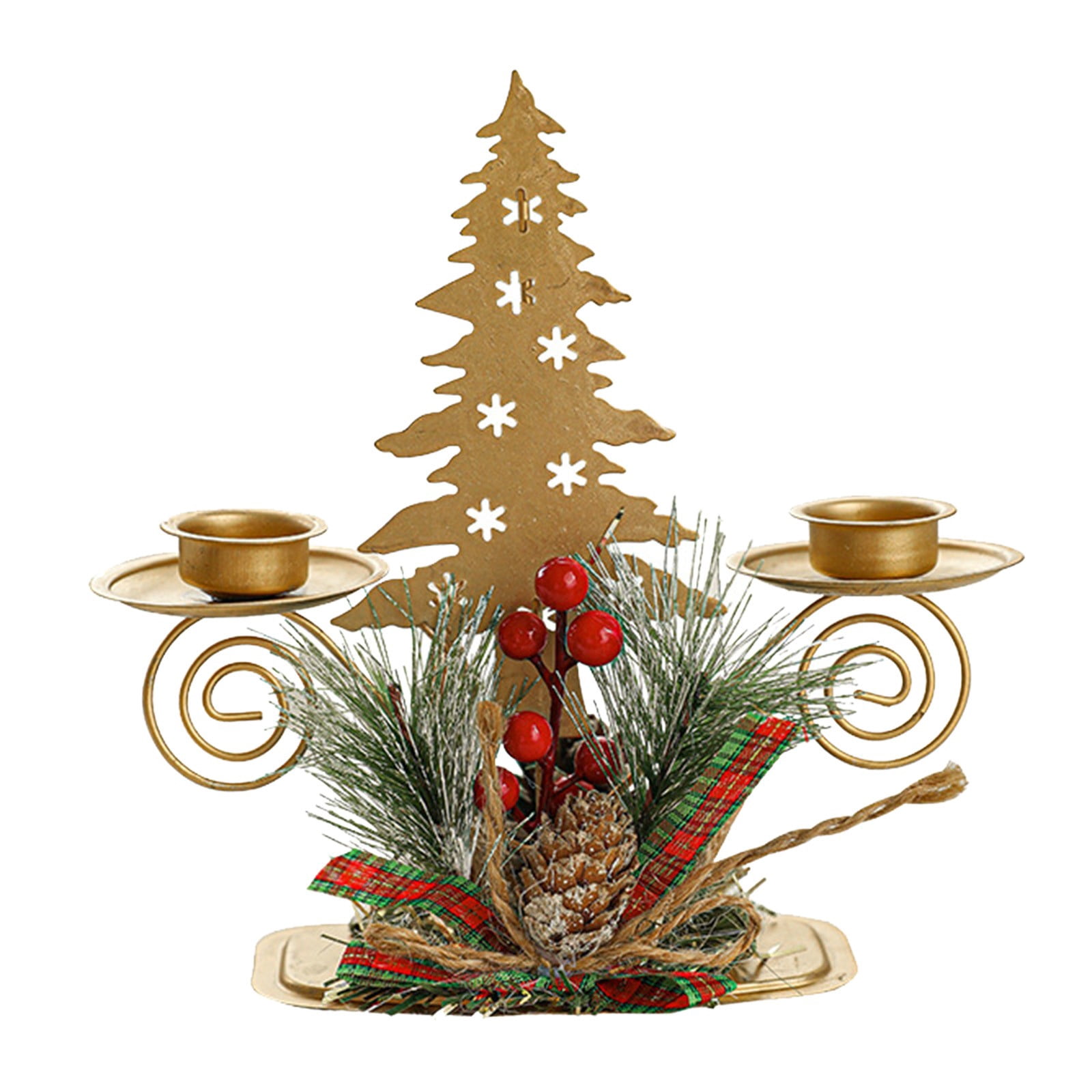 Uanit Gold Candelabra Candle Holder, 2 Arms Metal Candlestick Holder ...