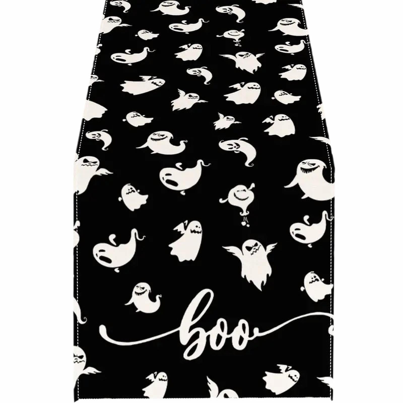 Uanit Halloween Boo House Table Flag Scary Ghost Burlap Welcome Yard ...