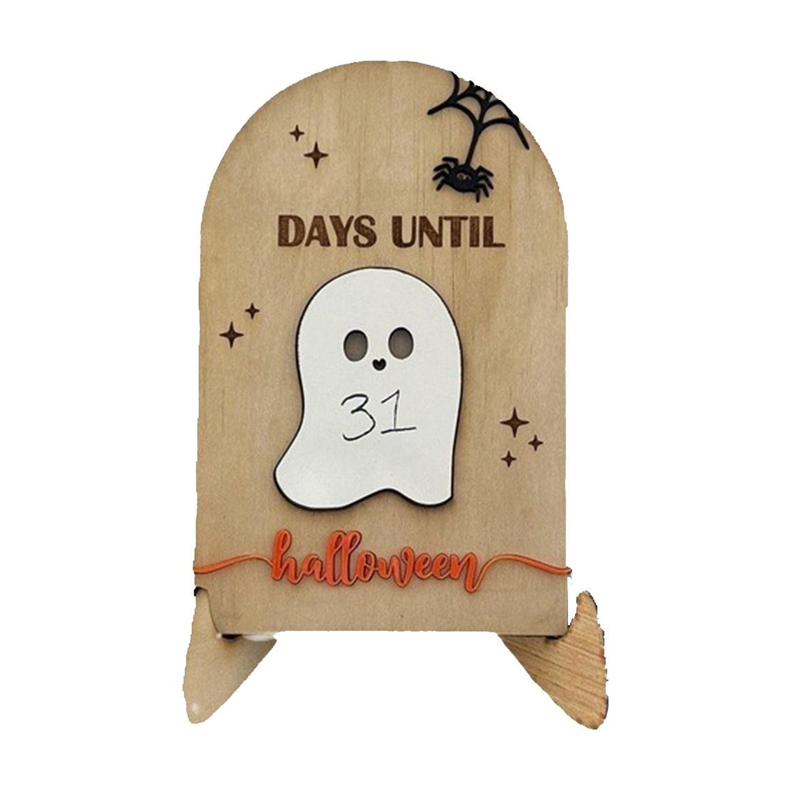Uanit Halloween Decorations Indoor, Cute Ghost Wood Halloween Countdown ...