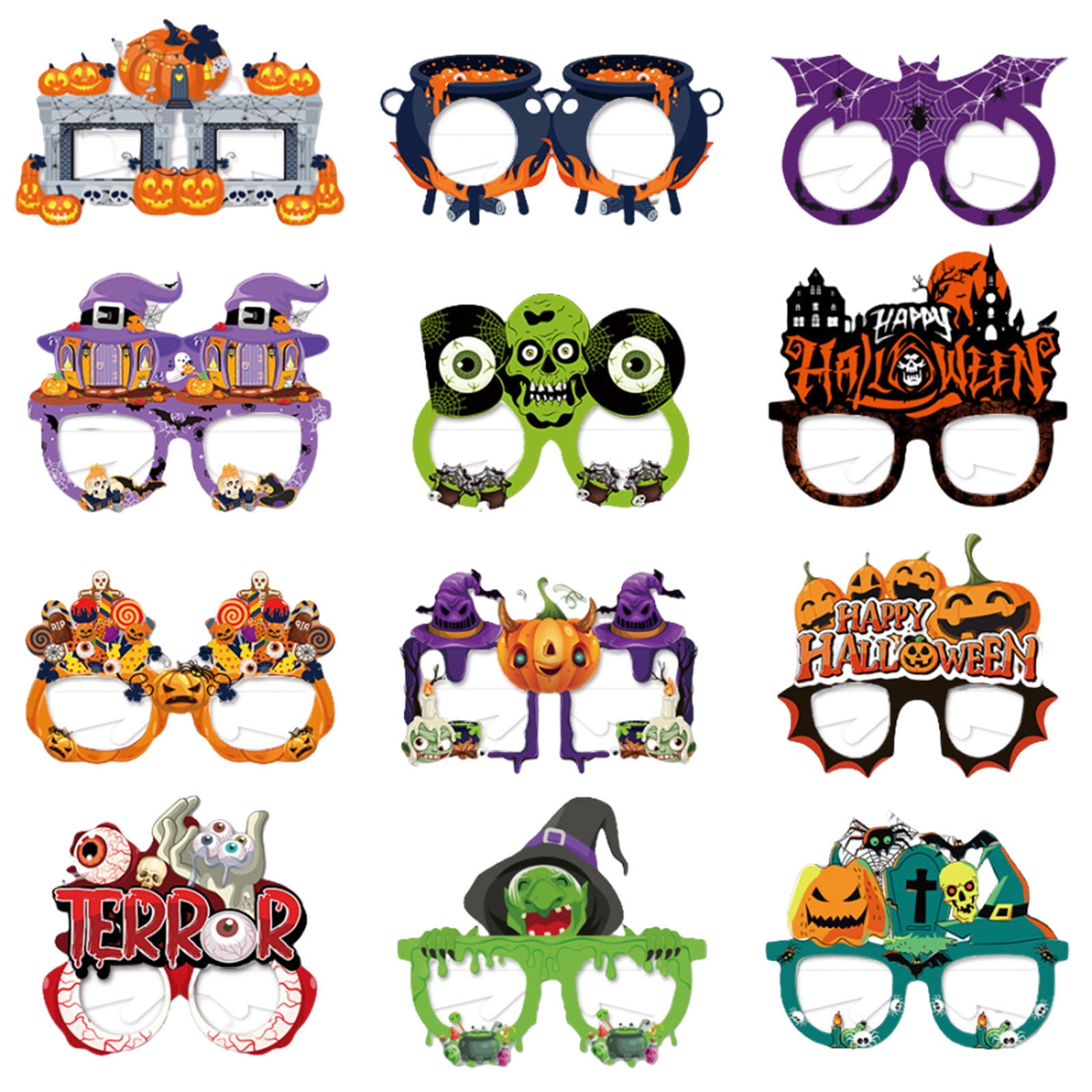 Uanit Halloween Eyeglasses 12 PCS Novelty Toy Glasses Cosplay Halloween ...