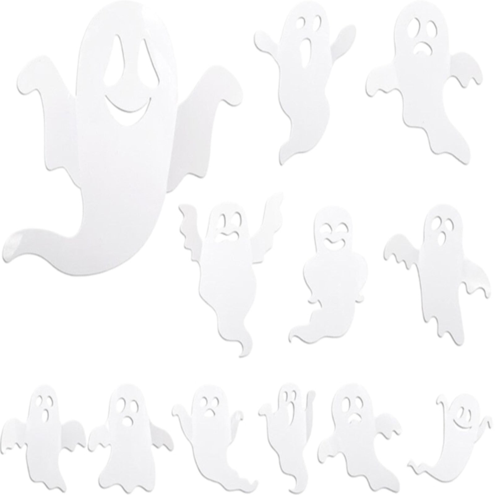 Uanit Halloween Ghost Wall Decor 12PCS 3D Cute Ghost Stickers Window ...