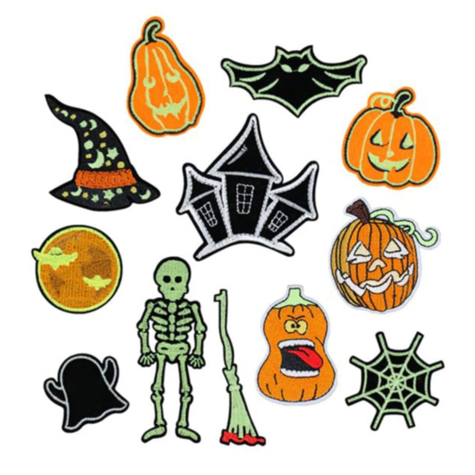 Uanit Halloween Series Embroidered Self Adhesive Cloth Stickers 12 Pcs ...