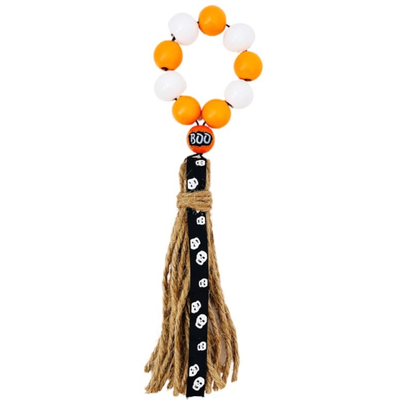 Uanit Halloween Wood Bead Tassel Napkin Button Holder Halloween Wood ...