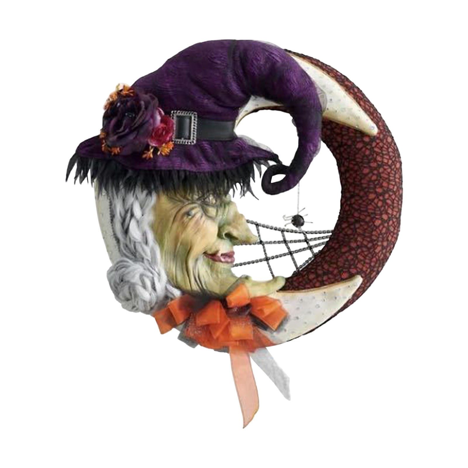 Uanit Halloween Wreaths for Front Door Halloween Witch Moon Wreath Cat ...