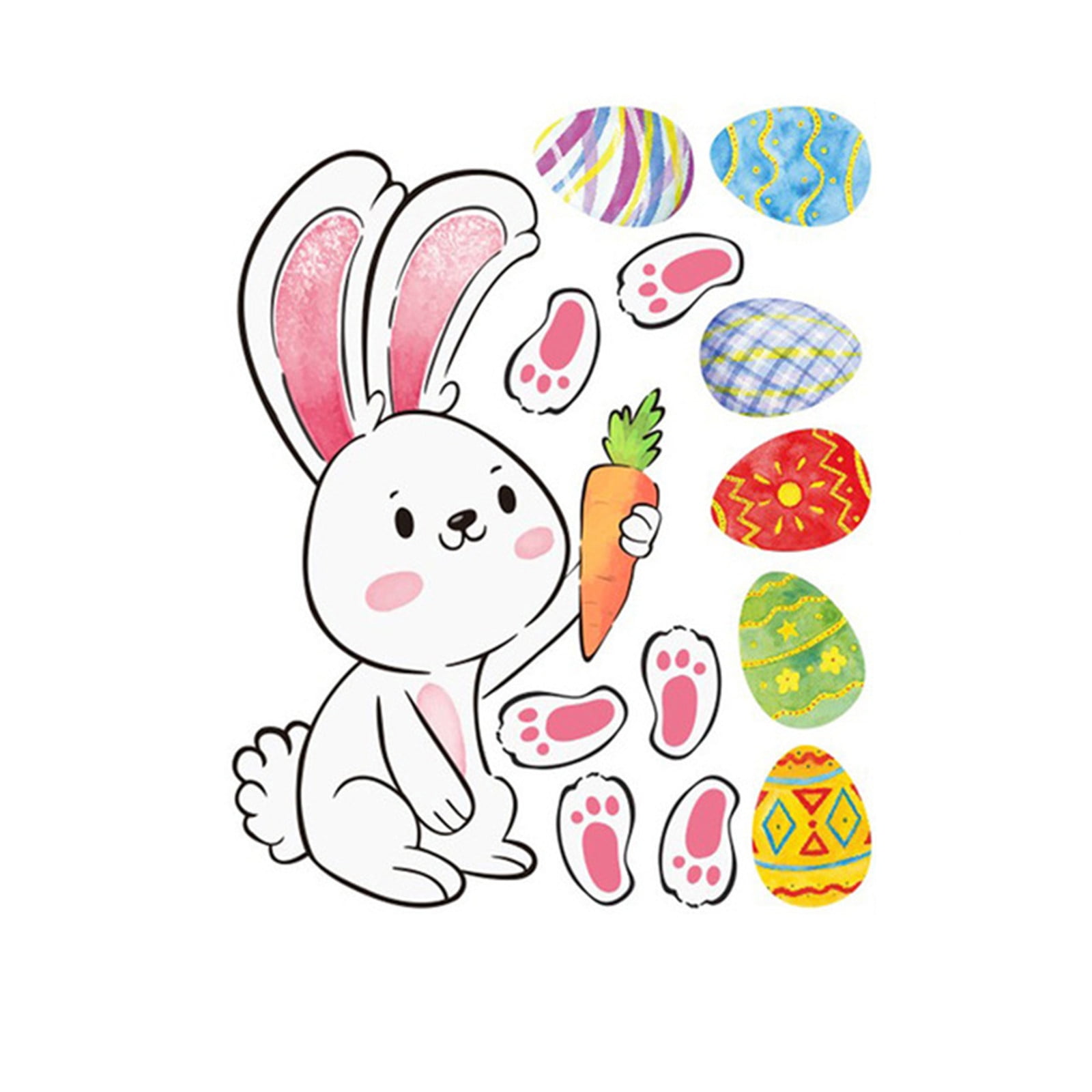 Uanit Happy Easter Easter Egg Bunny Static Sticker Window Glass ...