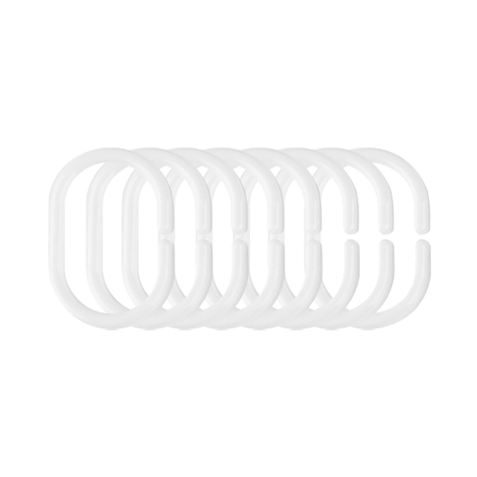 Uanit Hook Up Curtain Poles Shower Rod Hanger White Color Plastic Ring ...