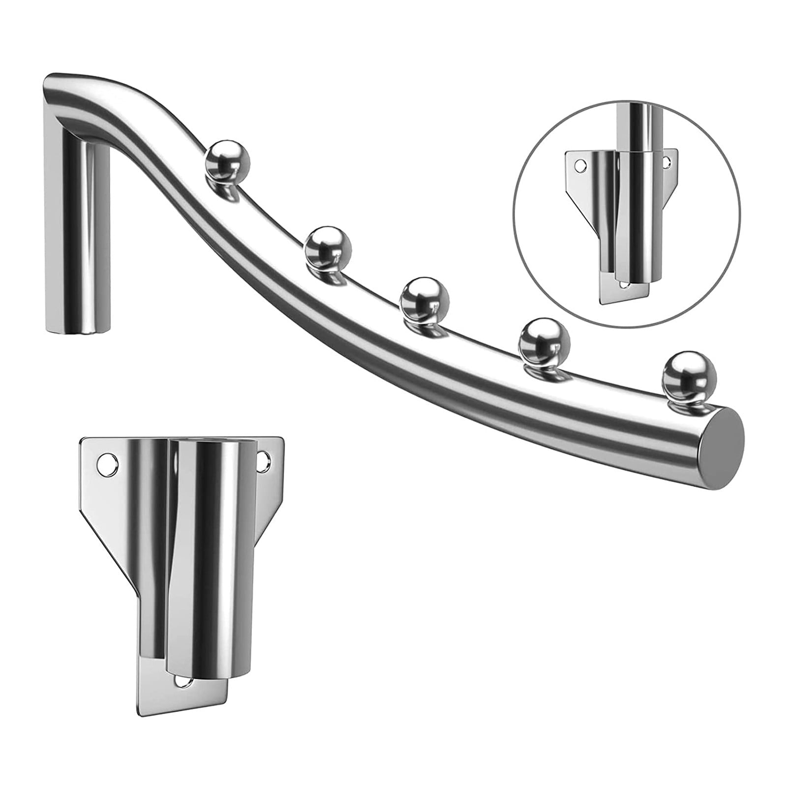 Uanit Hook Up Wall Mounted Foldable Clothes Hanger Rack Stainless Steel ...