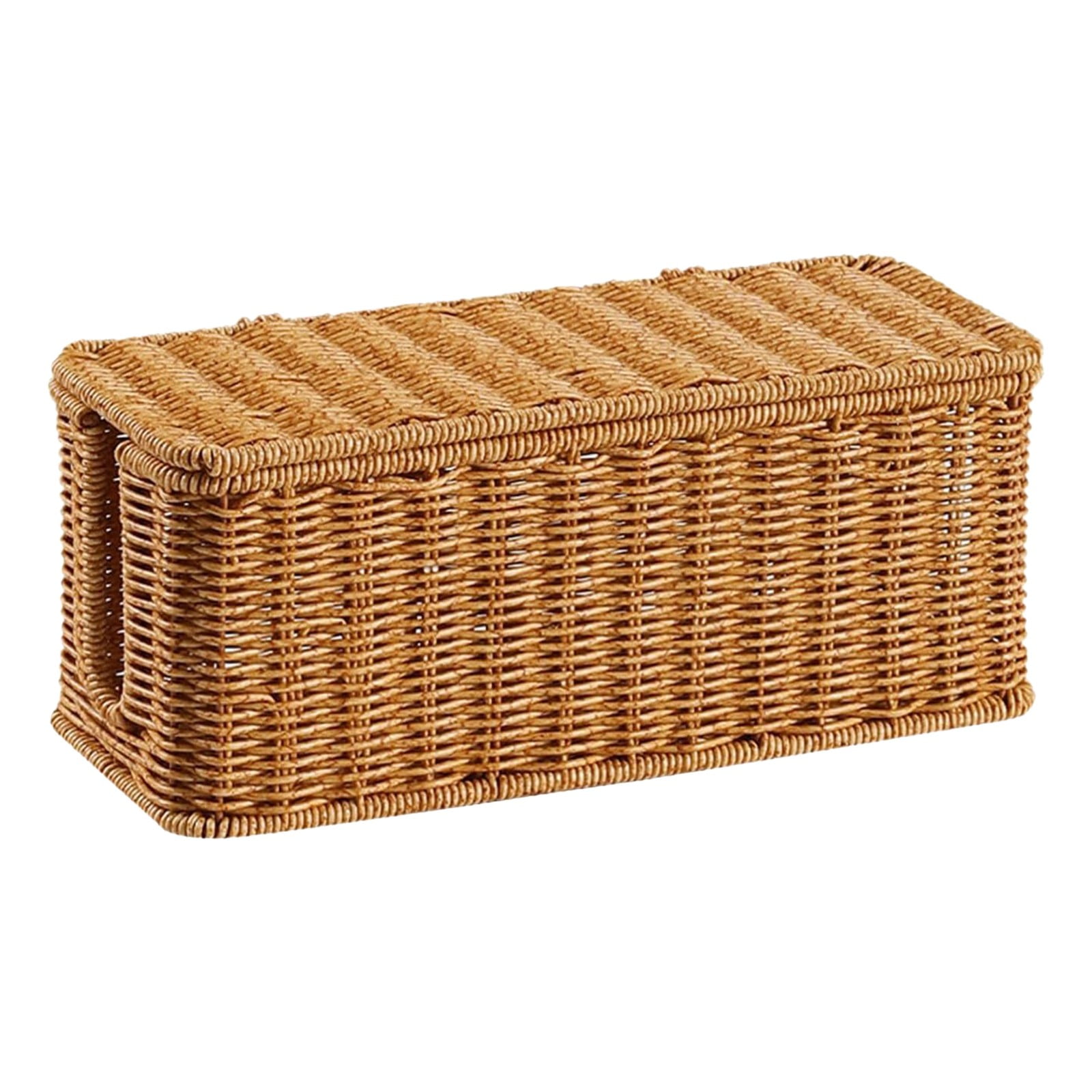 Uanit Large Cable Management Box Handwoven Imitation Rattan Organizer ...