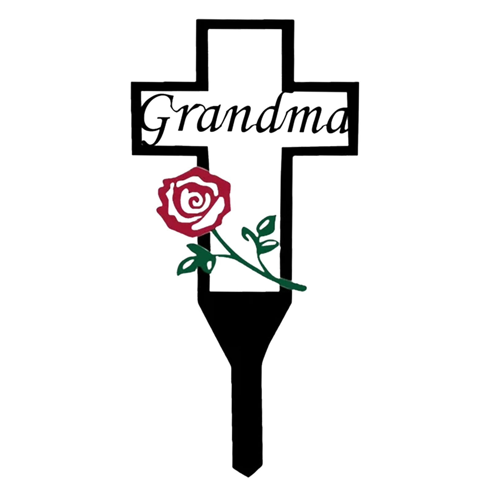 Uanit Metal Cemetery Memorial Stake Clearance Weatherproof Cross with ...