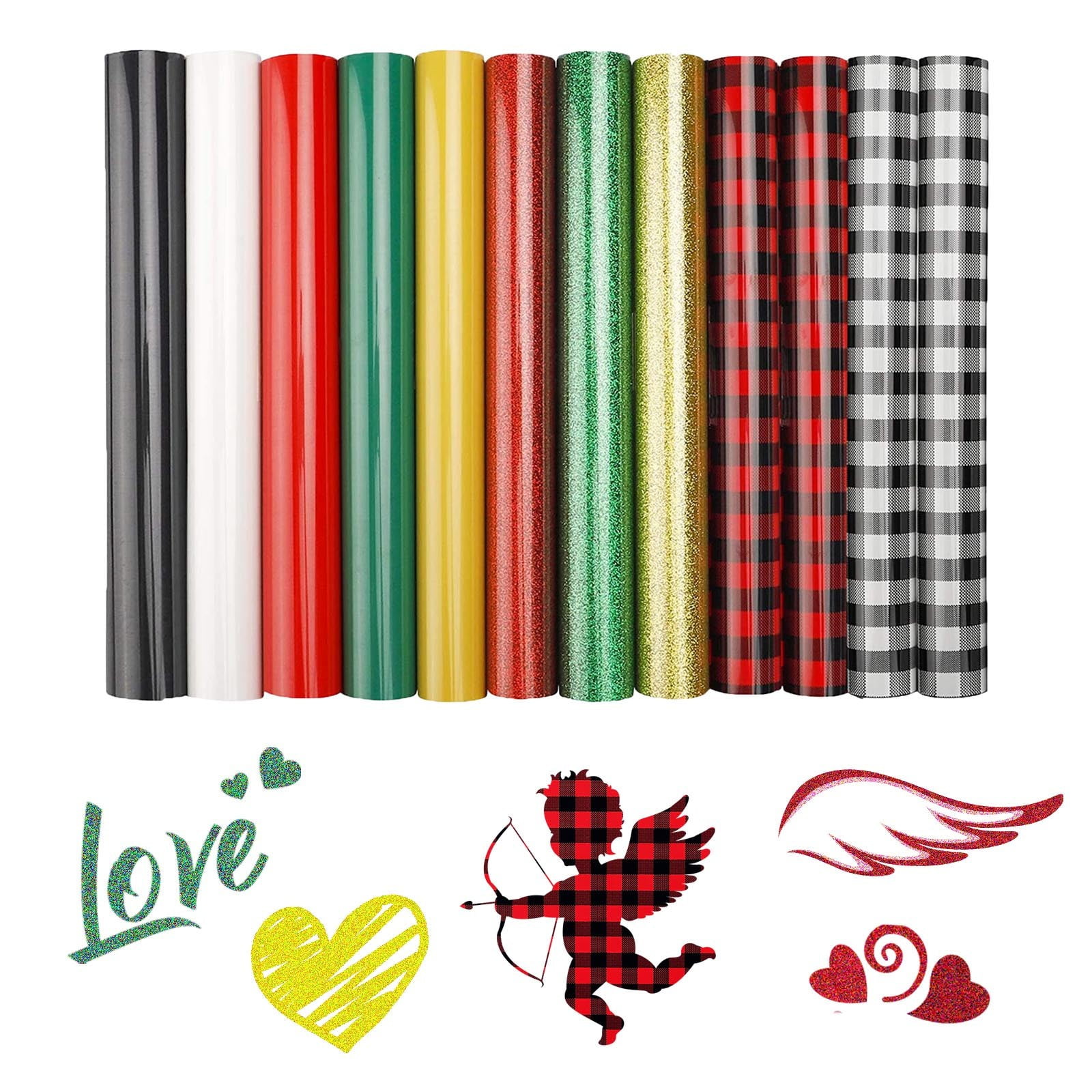 Uanit Multicolor Heat Transfer Vinyl Roll - 12" x 10" Red Iron on Vinyl ...