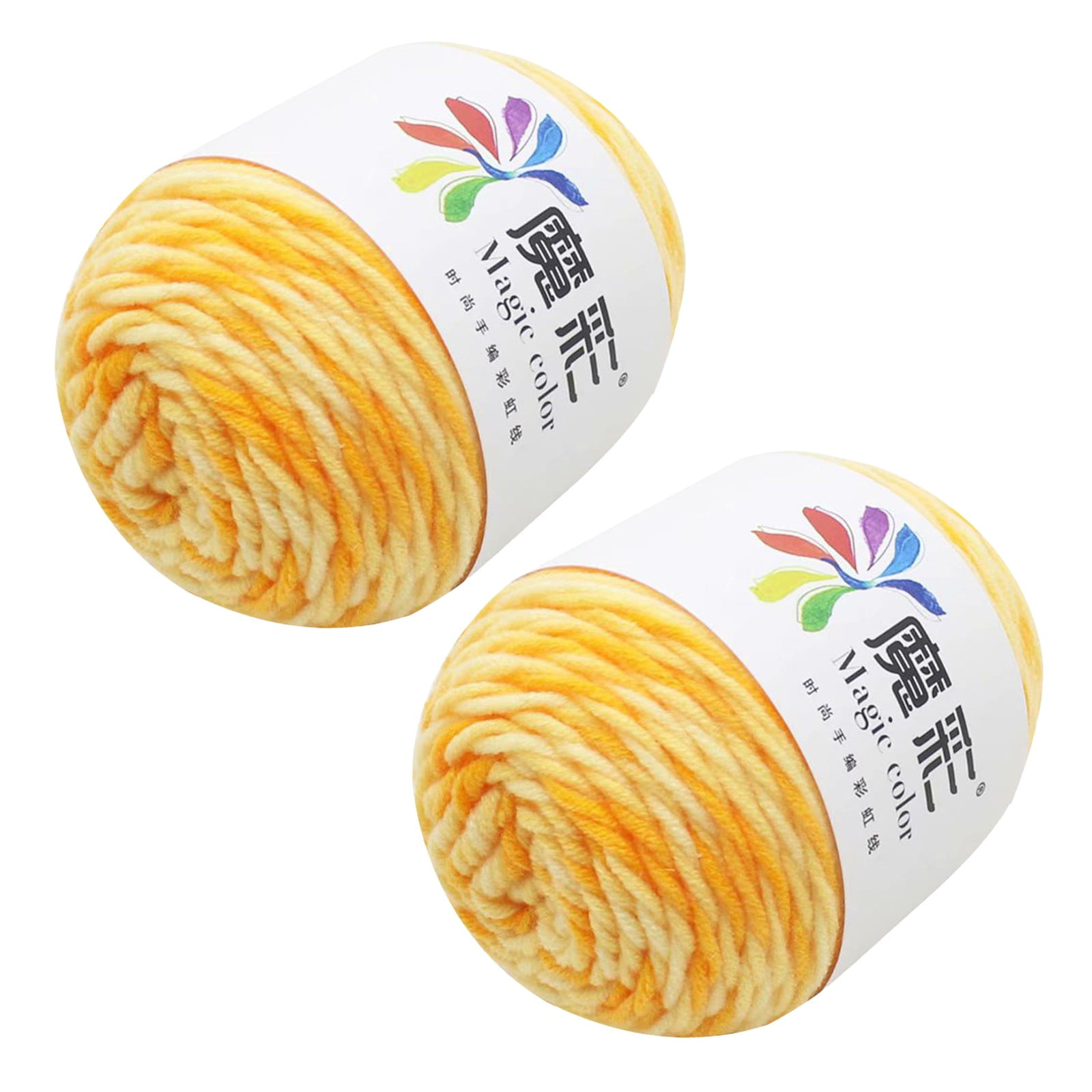 Uanit Ombre Yarn 2 Pack Rainbow Yarn Variegated Yarn Cotton Yarn Multi ...