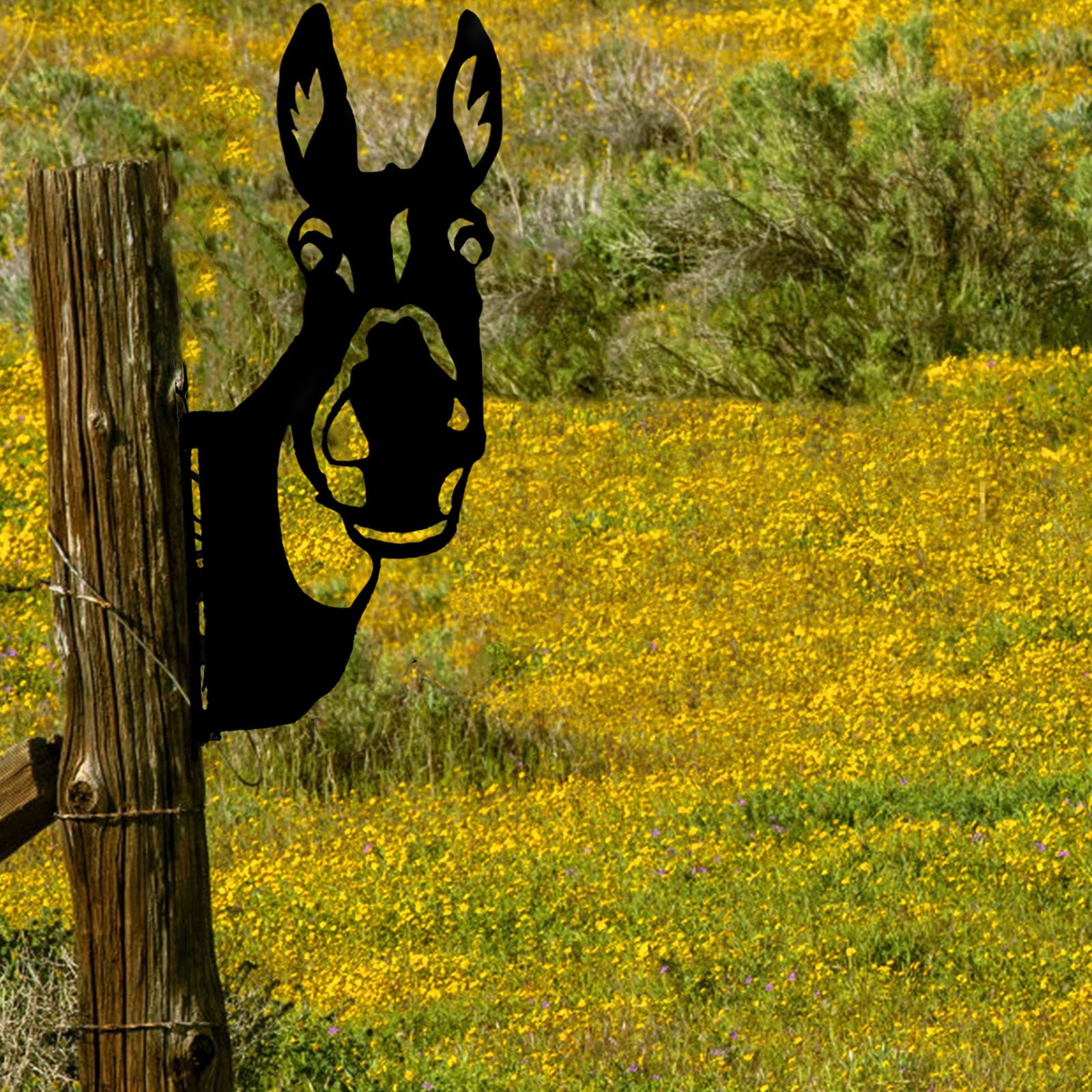 Uanit Outdoor Garden Animals Donkey Cattle Farm Art Pendant Metal ...