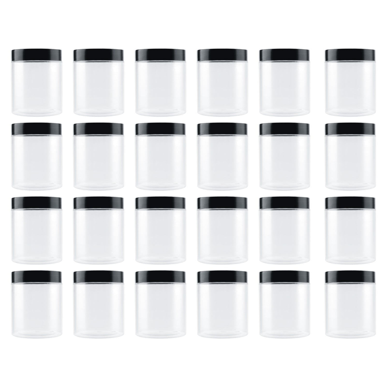 Uanit Plastic Jars with Lids 10 Oz 24PCS Clear Plastic Slime Storage ...