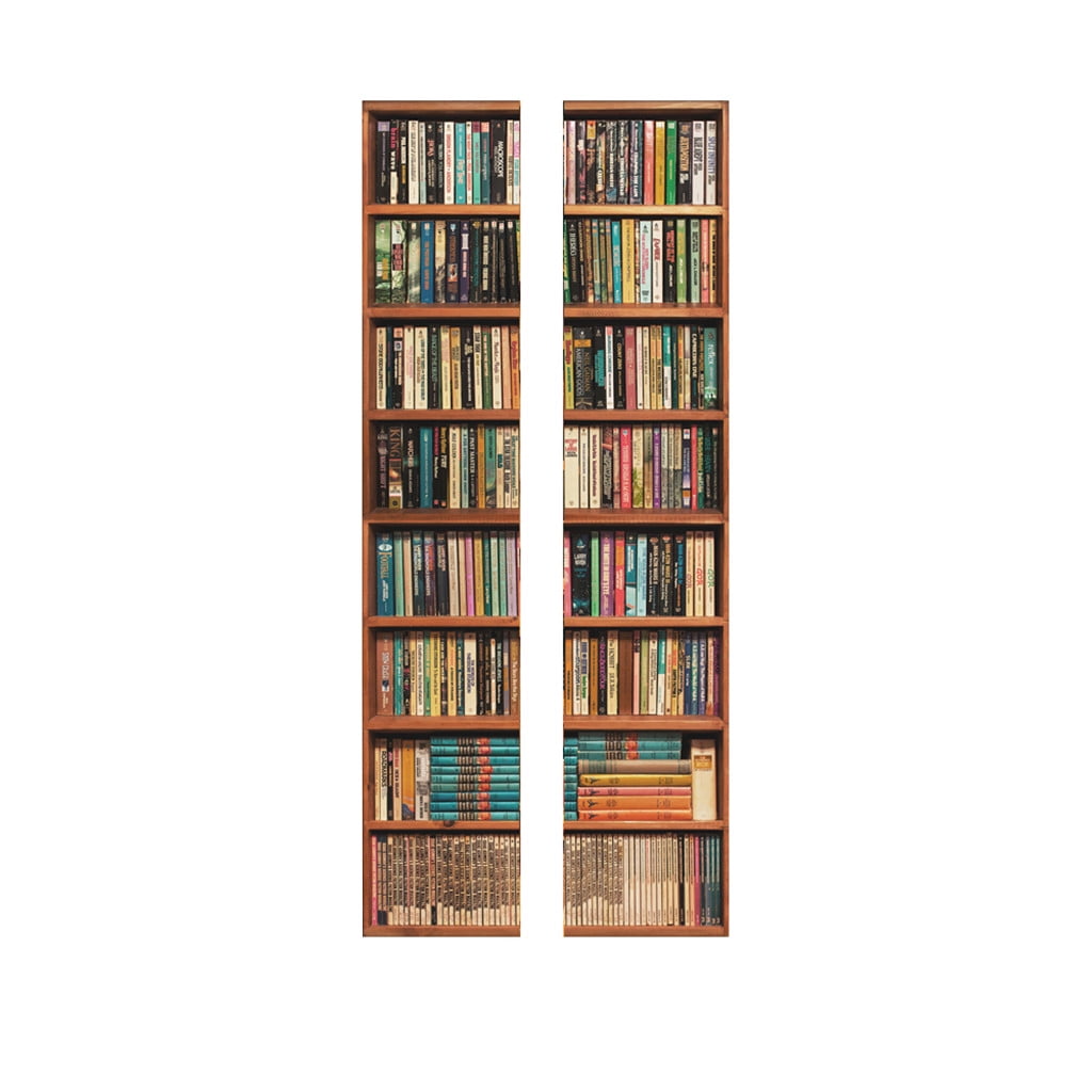 Uanit Retro Bookshelf Bookcase Wine Cabinet Decorative Door Sticker ...