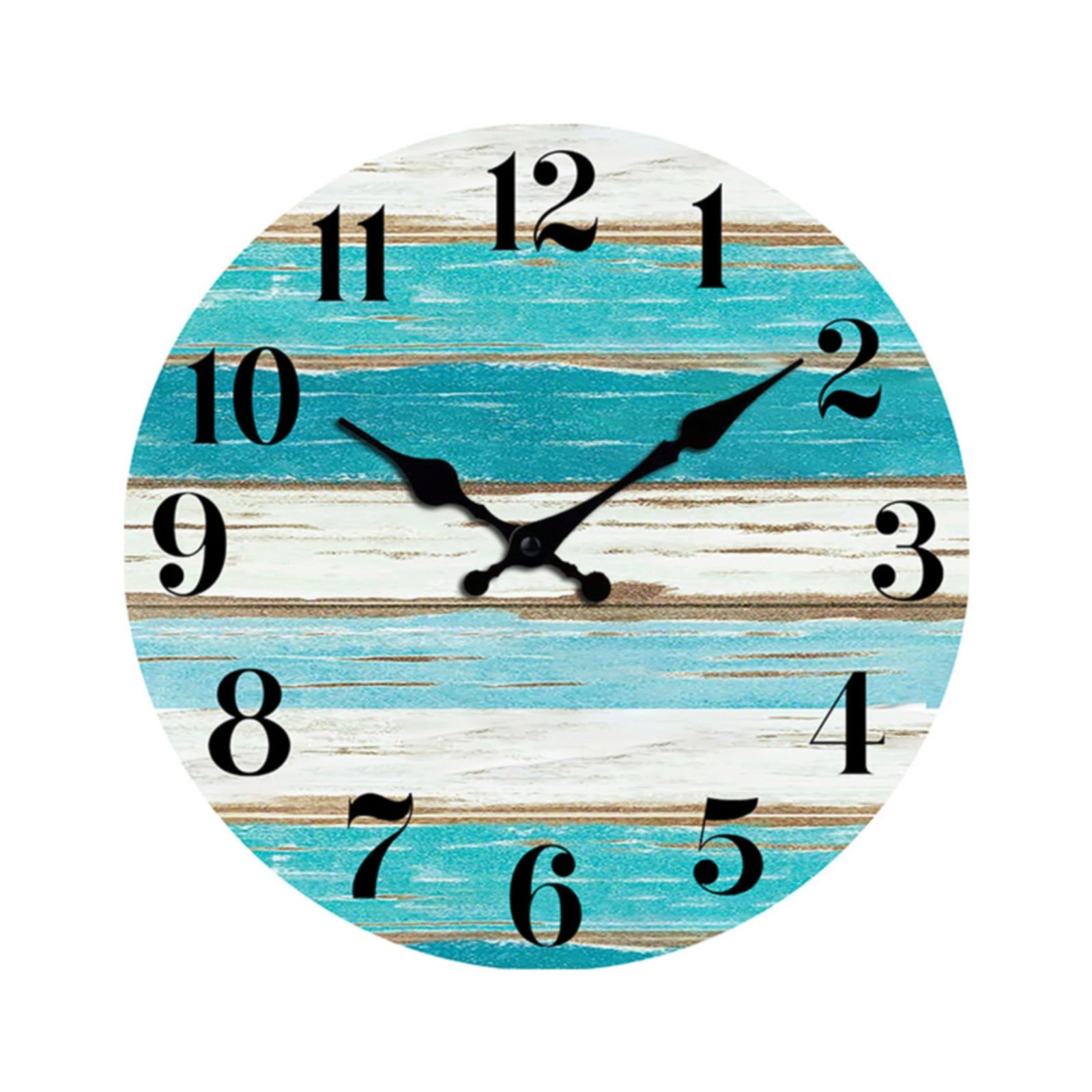 Uanit Retro Wood Grain Pastoral Style Wall Clock Wall Clock 10 Inch ...