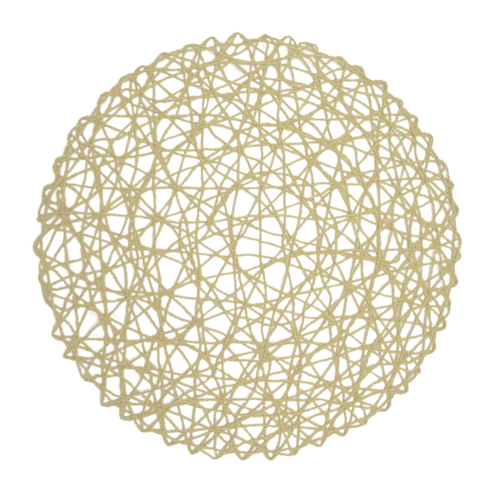 Uanit Round Placemats Set of 6 for Dining Table, 15 Inch Paper Woven ...