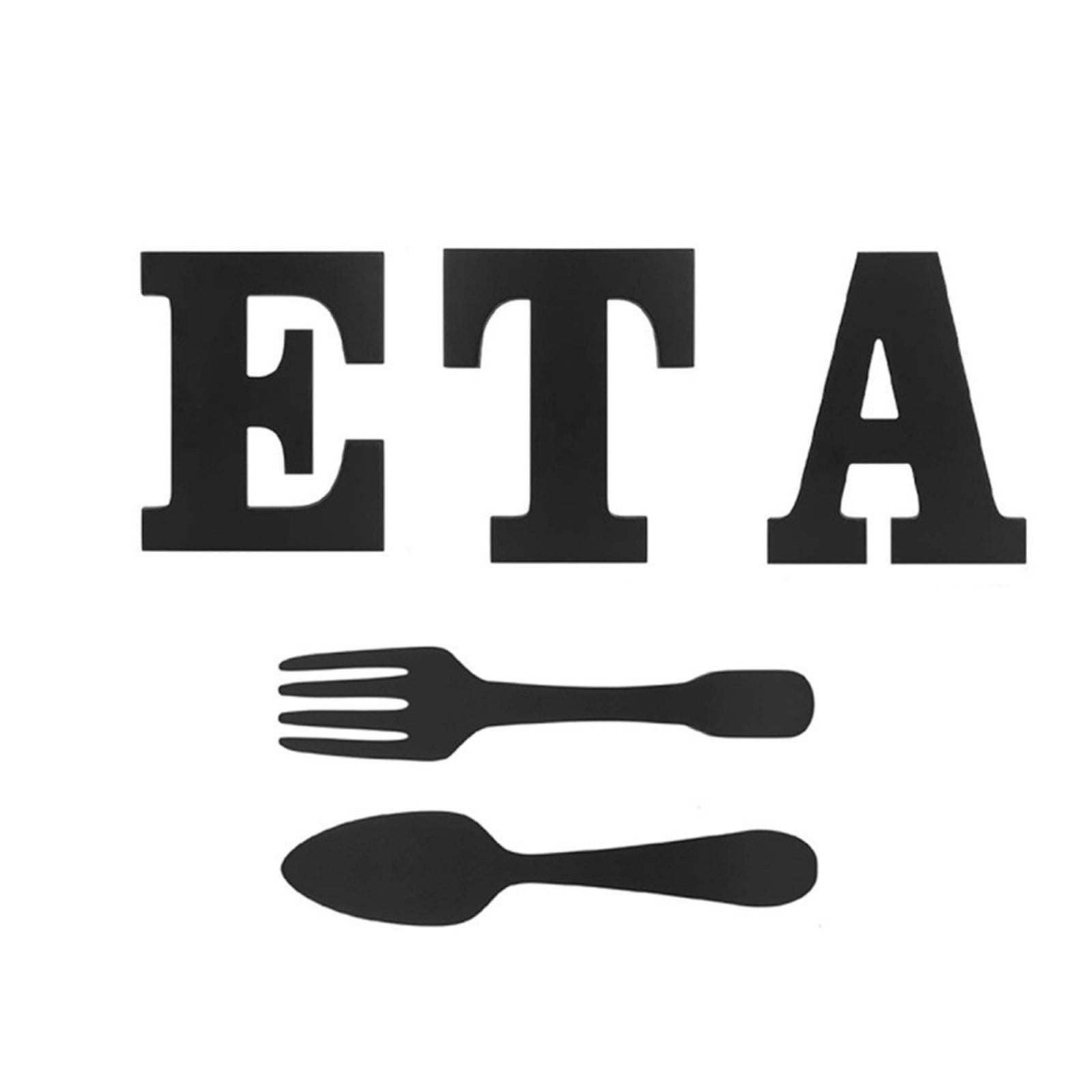 Uanit Set of EAT Sign, Fork and Spoon Wall Decor, Rustic Wood Eat ...
