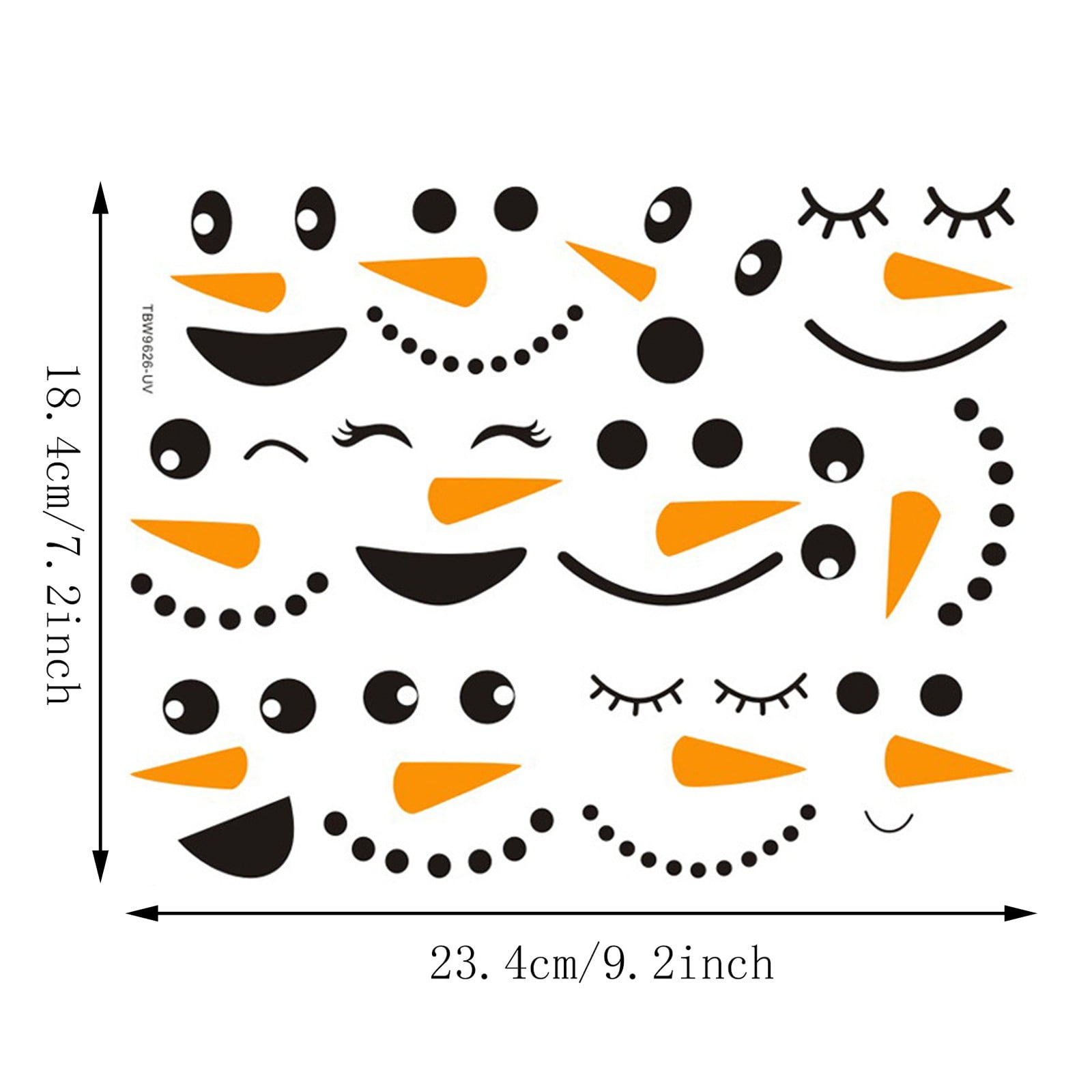 Uanit Snowman Face Stickers Snowman Decals Christmas Wall Decals ...