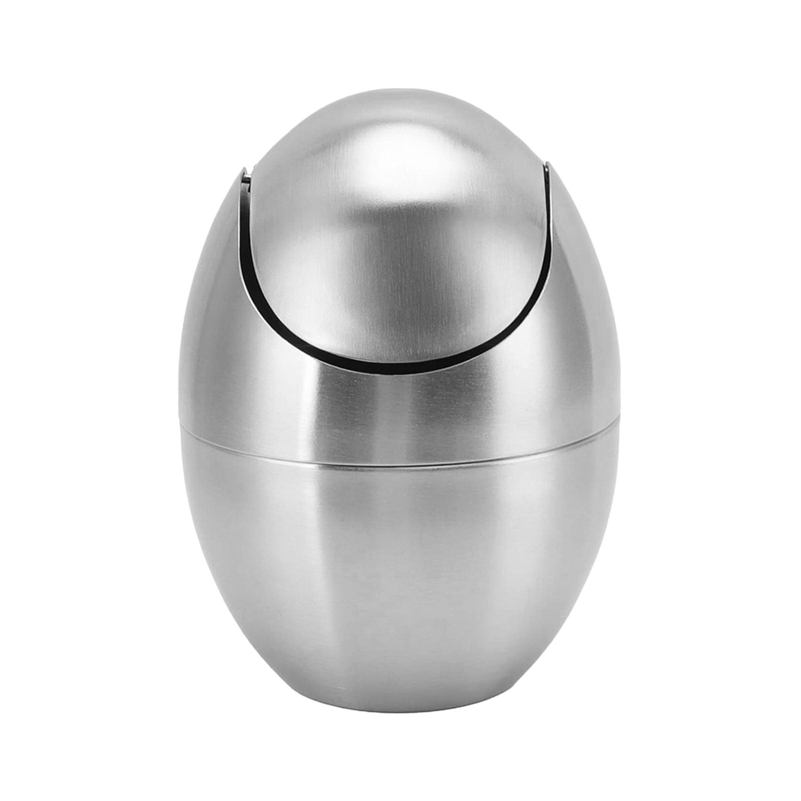 Uanit Stainless Steel Egg Shaped Countertop Trash Can Mini With Swing ...