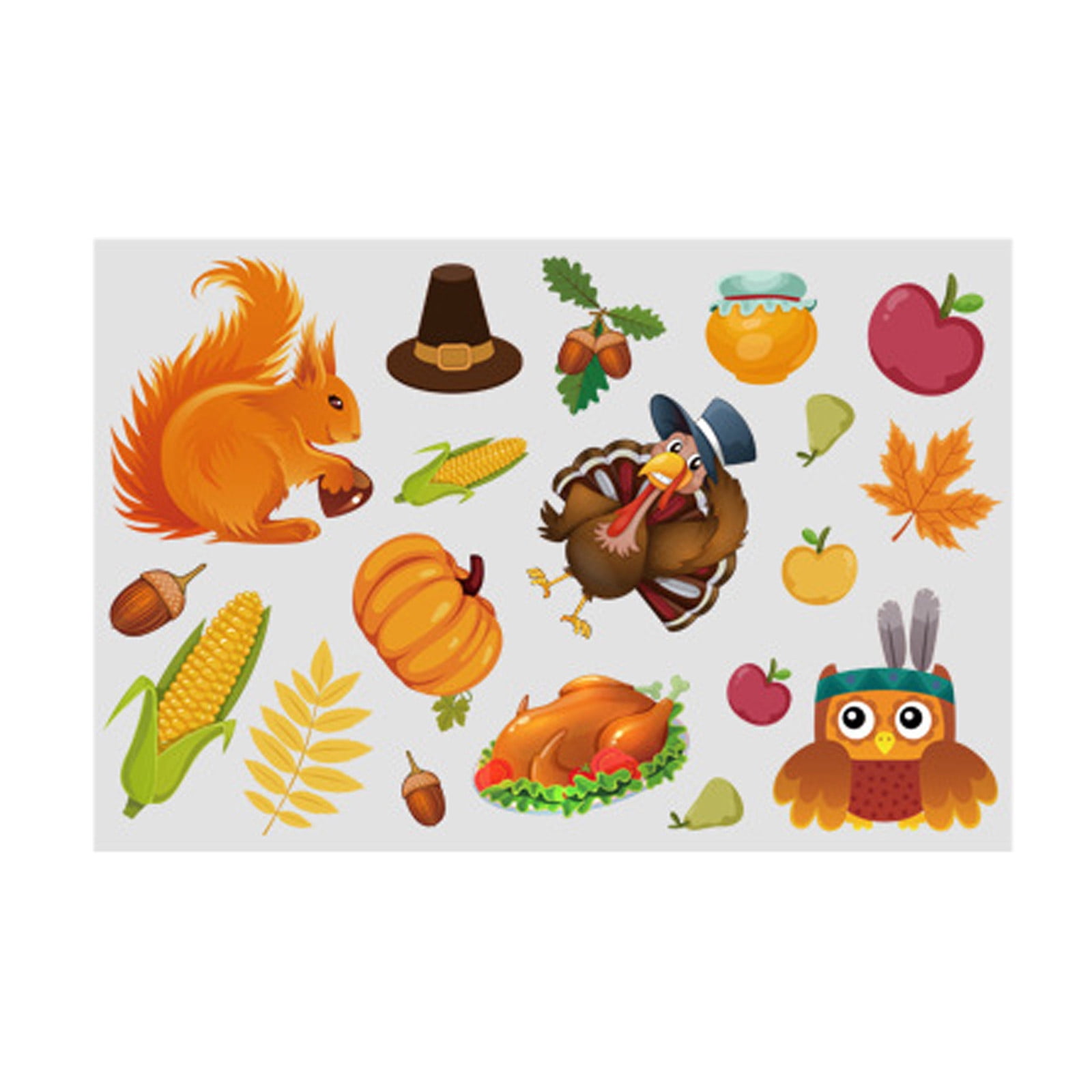 Uanit Thanksgiving Fall Window Clings, Maple Leaves Window Decals ...
