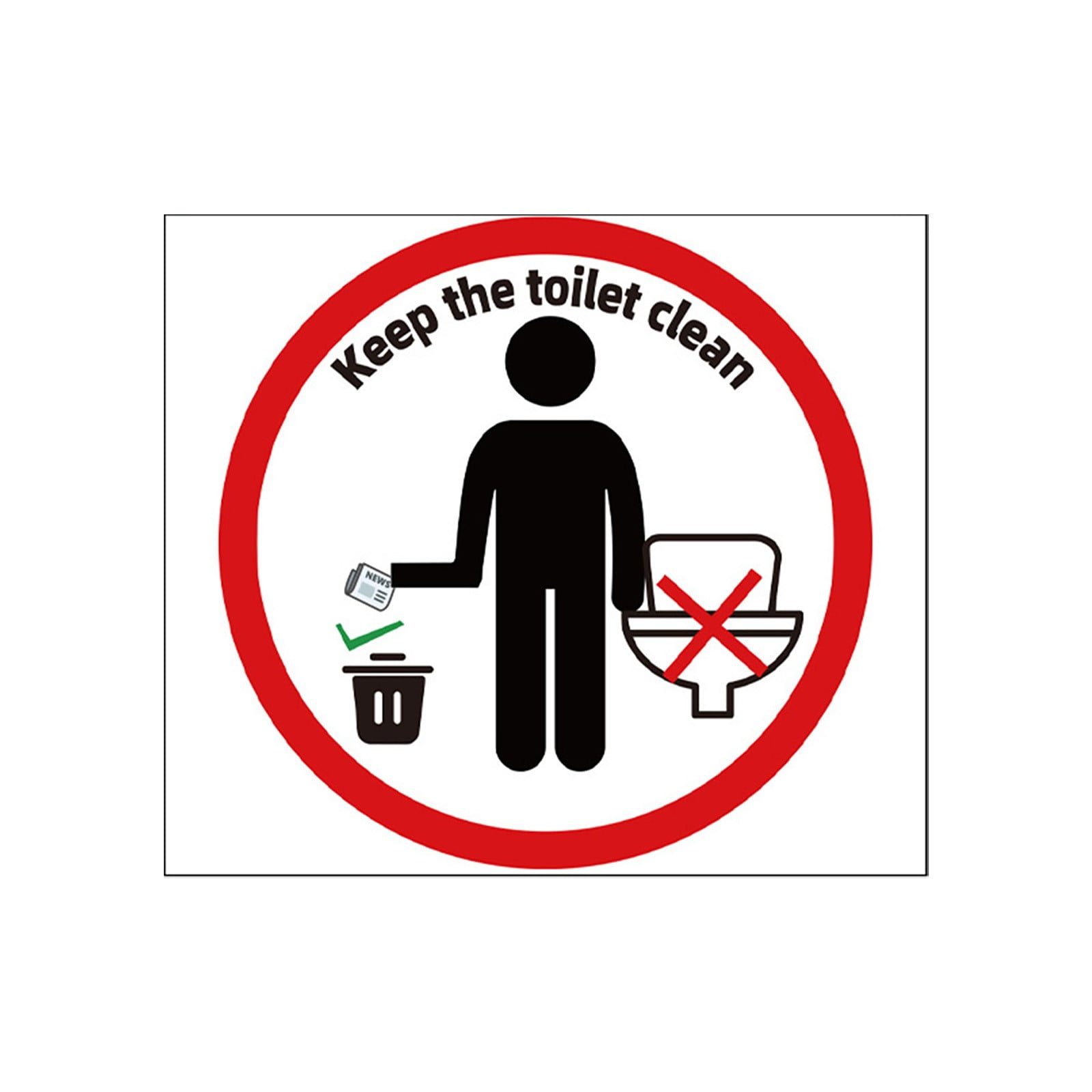 Uanit Toilet Sticker Keep Clean Sign Seat Decal Funny Reminder Bathroom ...