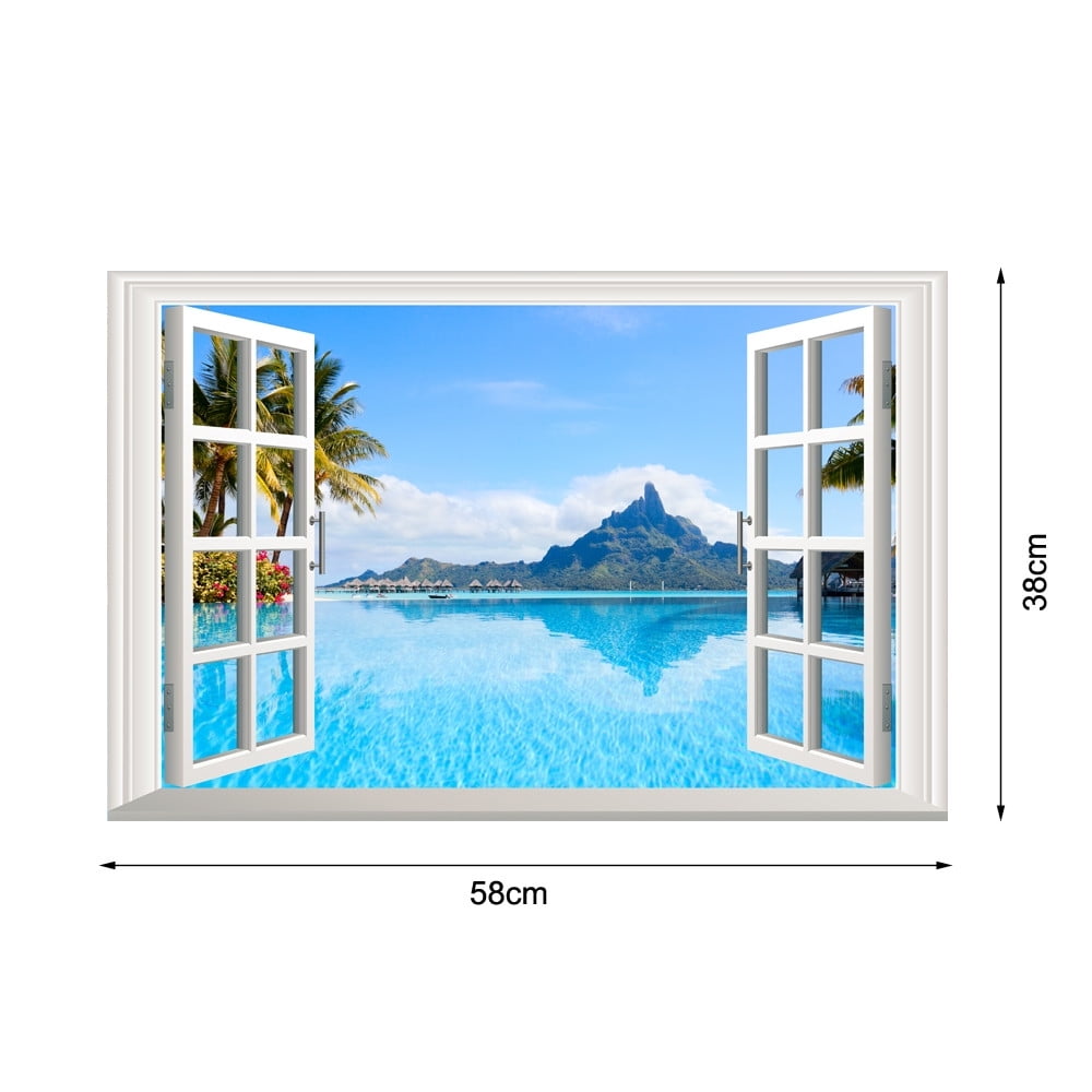 Uanit Window Scenery Wall Sticker Outside the Decal Home Mural Decor ...