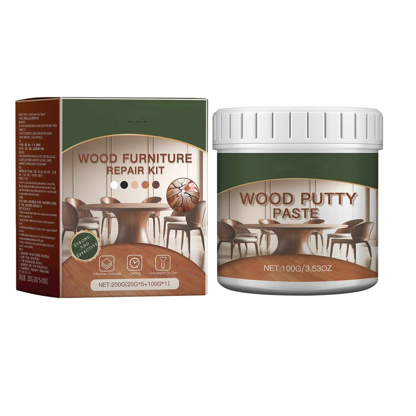 Uanit Wood Furniture Refinishing Kit Up Fillers and Beeswax Cracks ...
