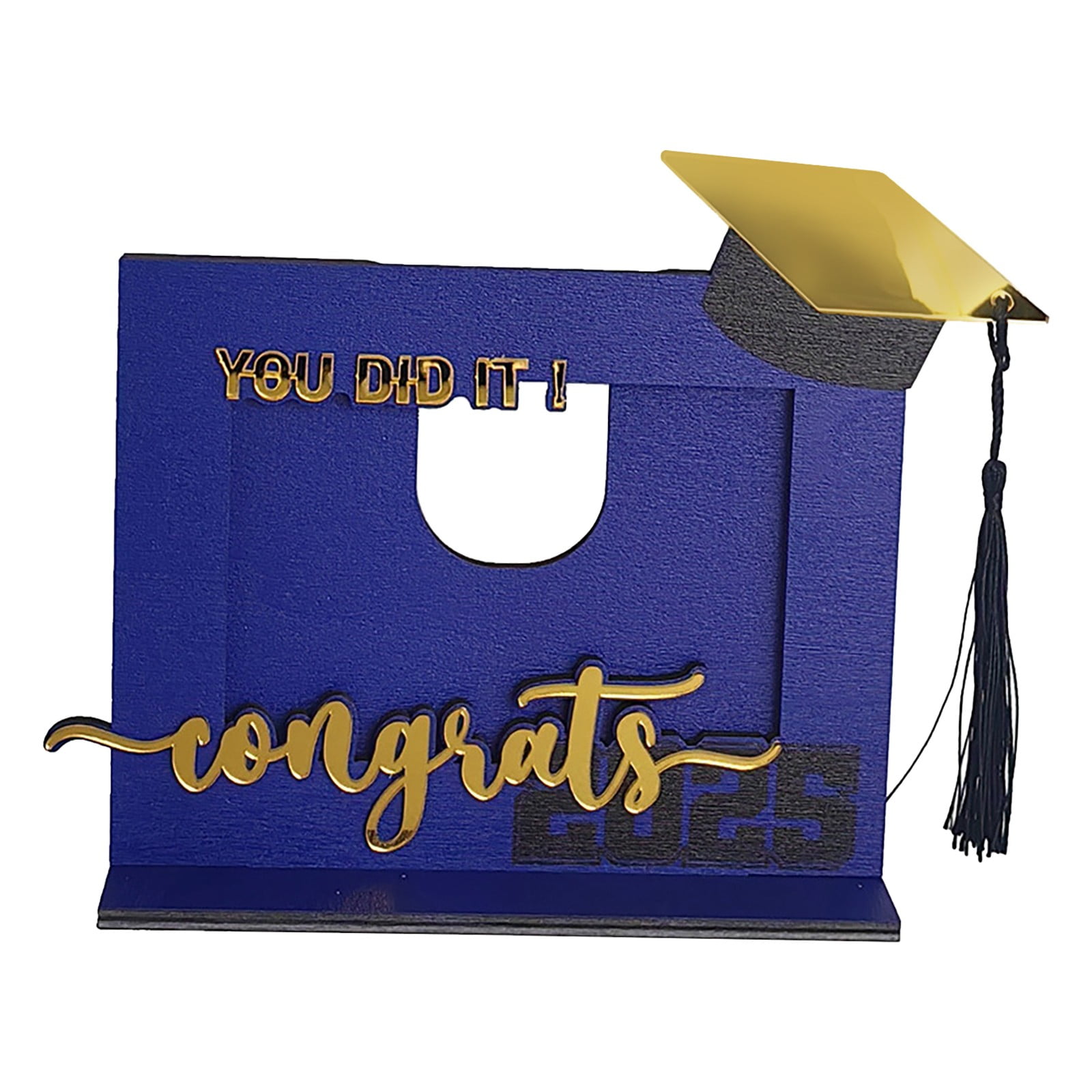 Uanit Wooden Graduation Photo Frame with Cap Accent – 2025 Engraved ...