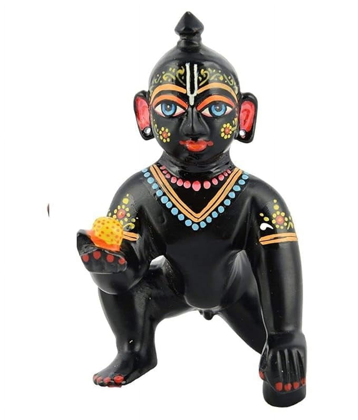Uapan Brass Black Painted Laddu Gopal Kanha Ji Murti Statue Bal Gopal ...