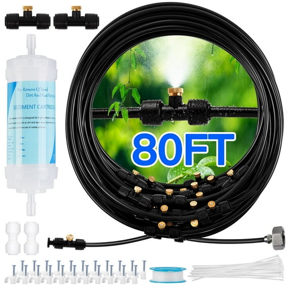 Uarter Misting Cooling System, Outdoor Mister with Upgraded Nozzles, 80 ...