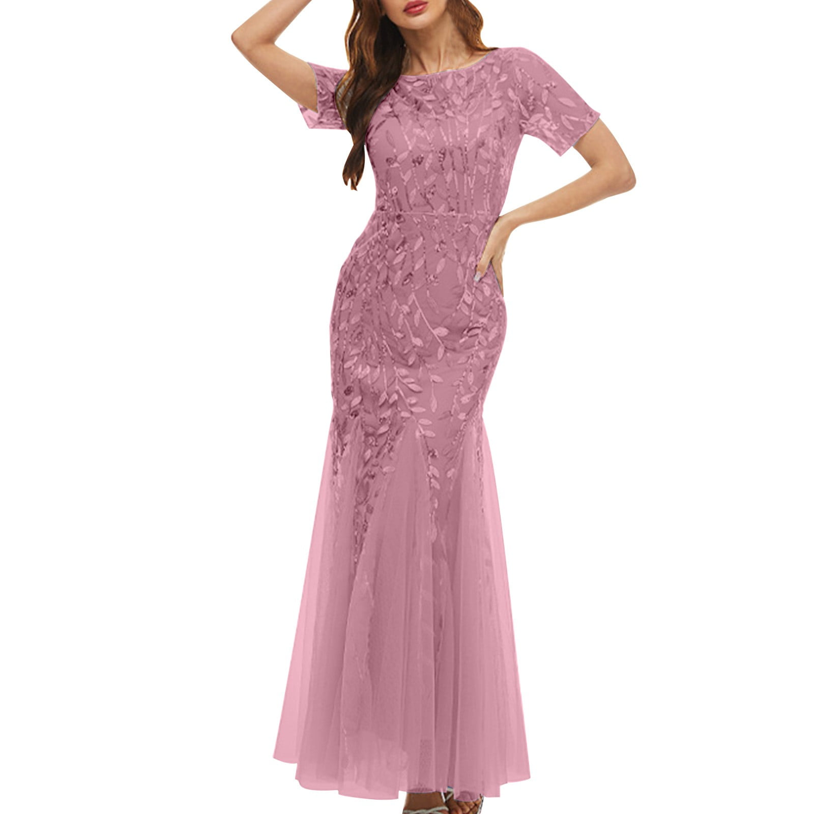 Uaswgudfs 2025 Women's Summer Formal Dress - Floral Embroidery & Tulle ...