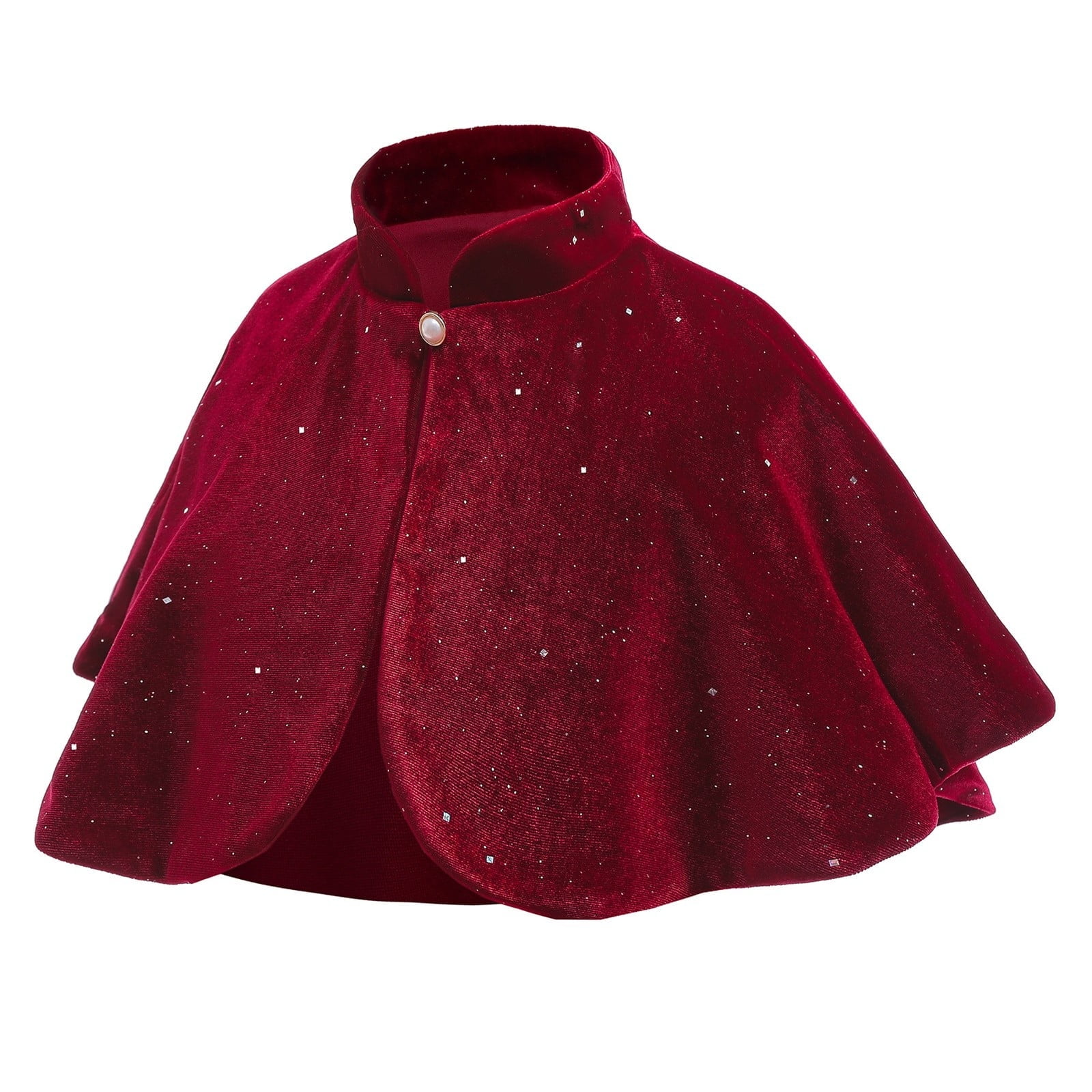 Uaswgudfs Baby Girls Elegant Mock Neck Sparkly Shawl Wraps Red Bolero ...