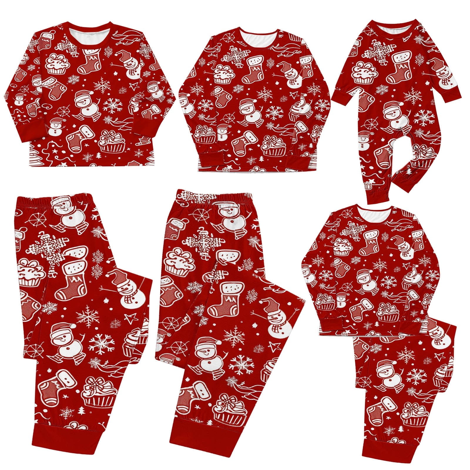 Uaswgudfs Christmas Pajamas for Family 2024 Cute Matching Pjs Set ...