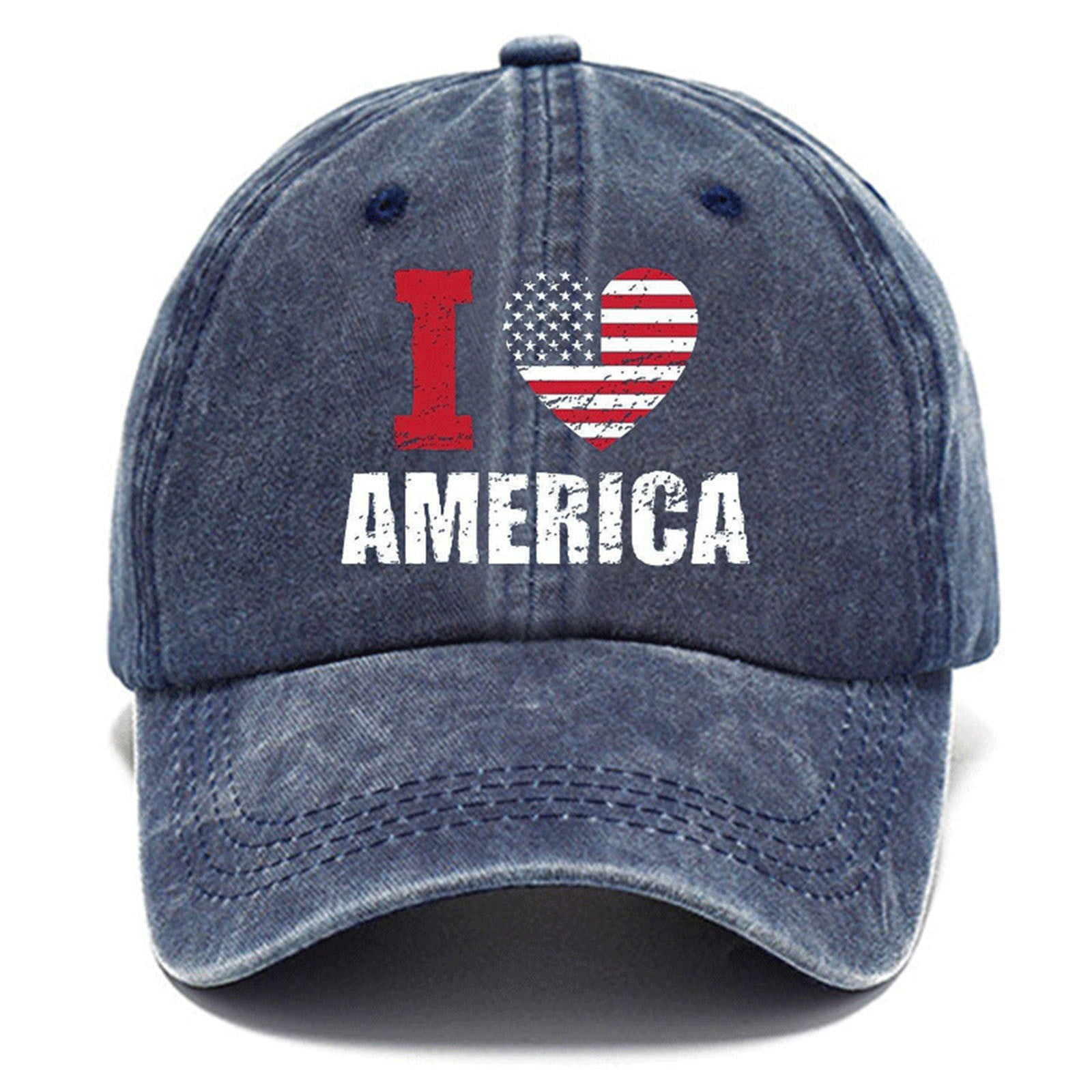 Uaswgudfs Heart-Shaped US Flag Baseball Cap with Star Motif & Bold USA ...