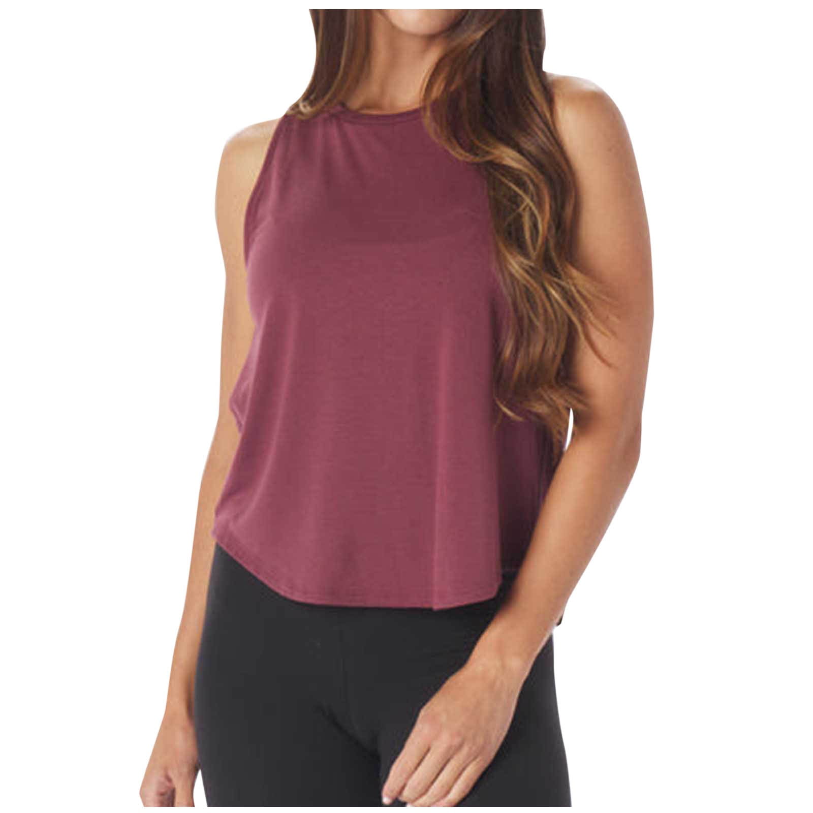 Uaswgudfs Long Flowy Sleeveless Tunic Top For Women Daily Home Exercise ...