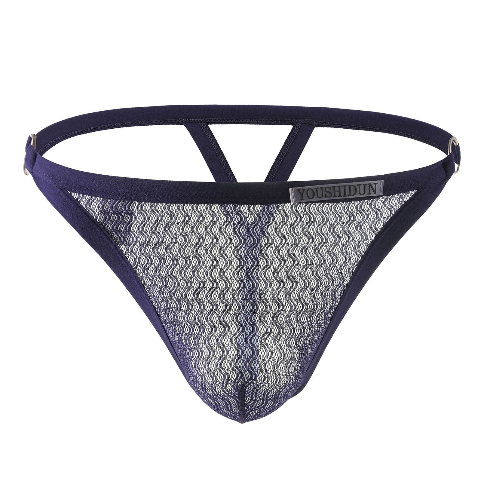 Uaswgudfs Mens Sexy Underwear Low Rise Mesh Hollow Out Thongs