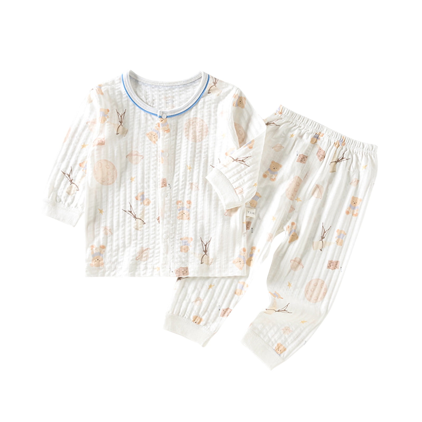 Uaswgudfs Toddler Girls Boys Pants Set Long Sleeve Graphic Buttons ...