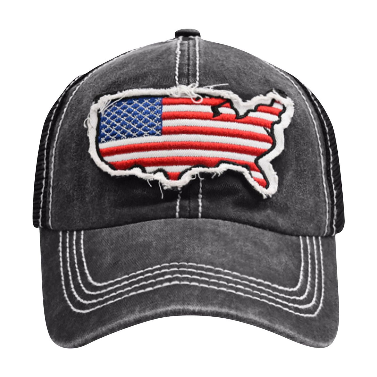 Uaswgudfs USA Baseball Cap Featuring Contour Map & US Flag Motif ...