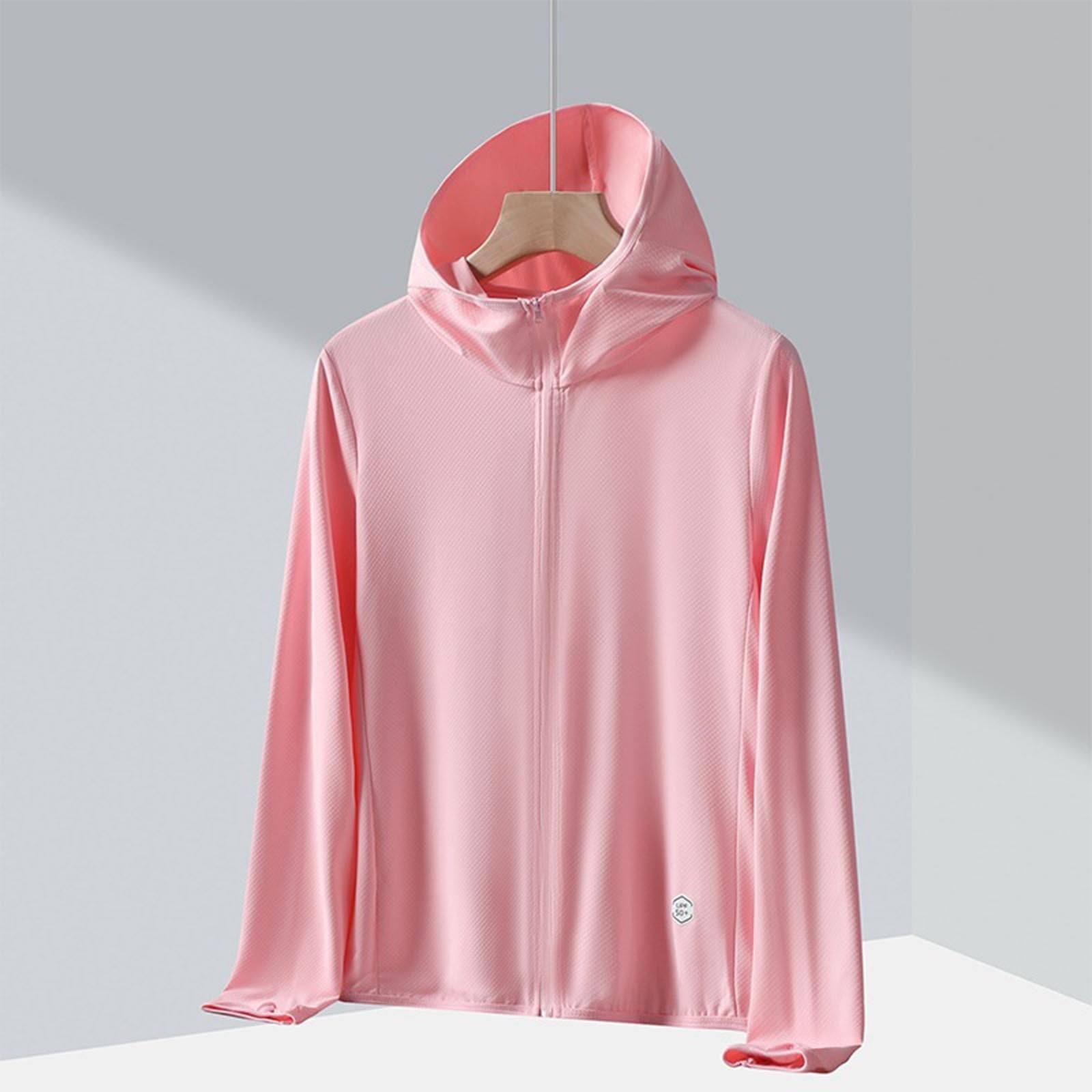 Uaswgudfs Women's Hooded Zip-Up Jacket - High Collar Minimalist ...