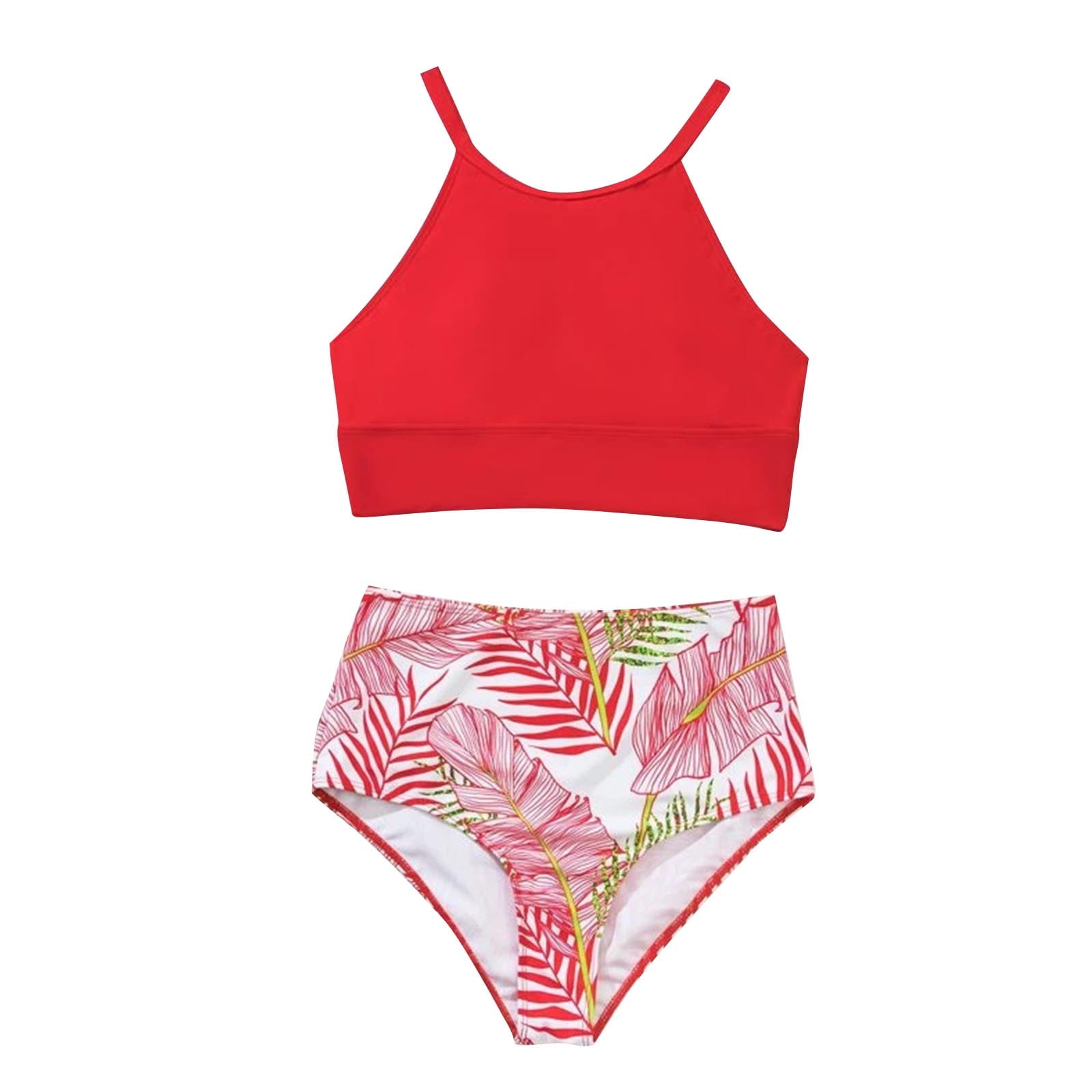 Uaswgudfs Women's Off-Shoulder Swimsuit Set with High-Waisted Bottoms ...