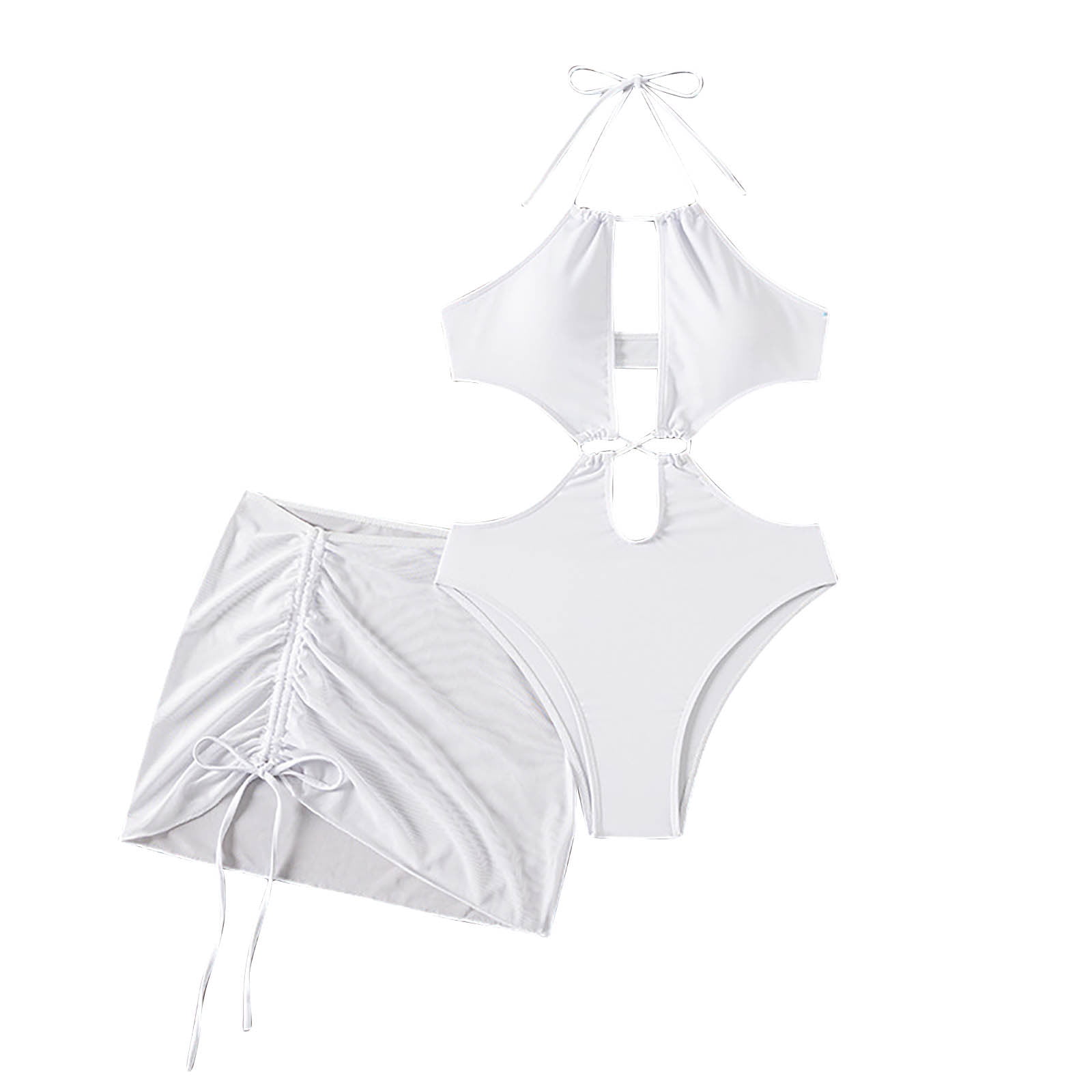 Uaswgudfs Women's Open-Back Swimsuit Set with Deep V-Neckline and ...