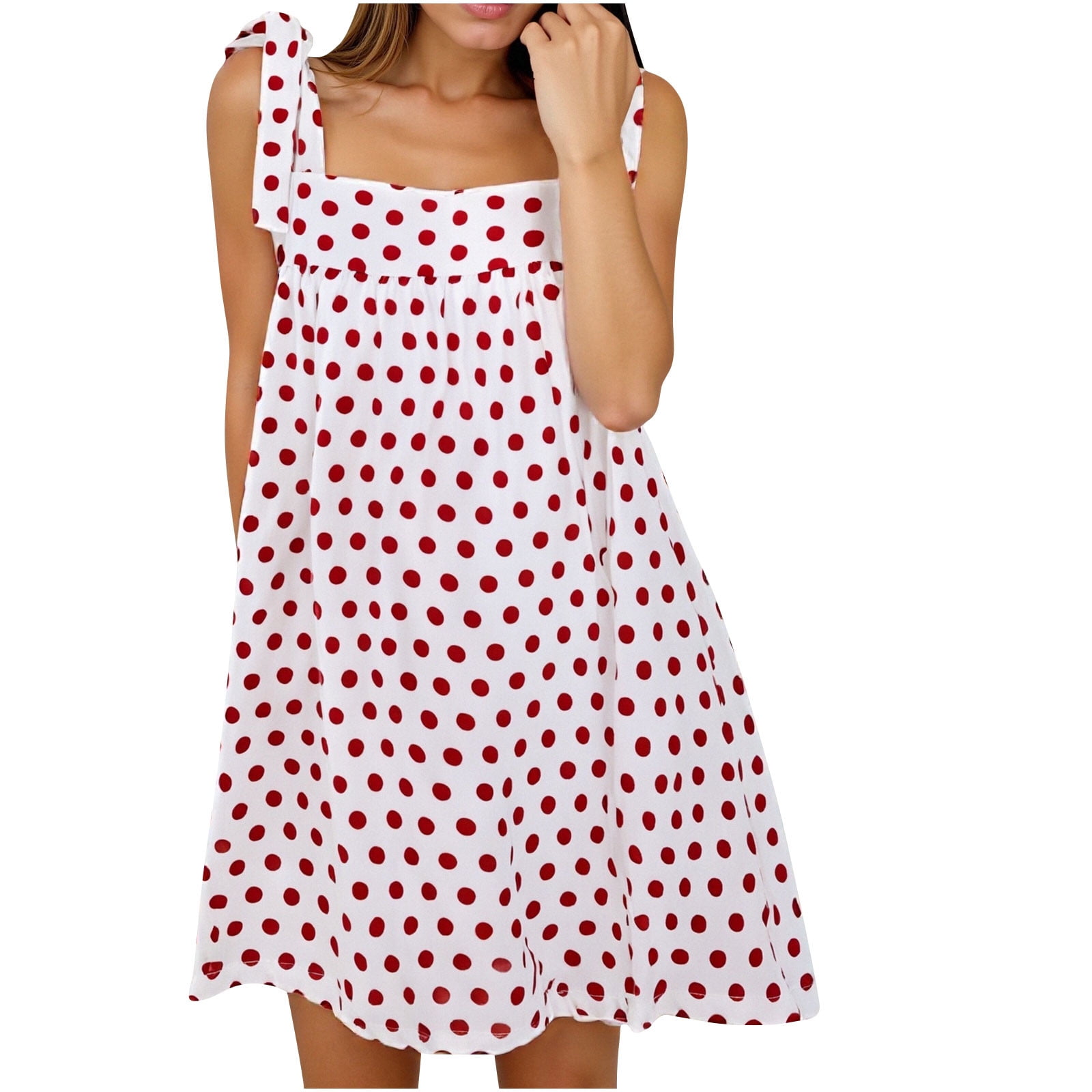 Uaswgudfs Women’s Sleeveless Square Neck Midi Dress - Floral Motif Tank ...